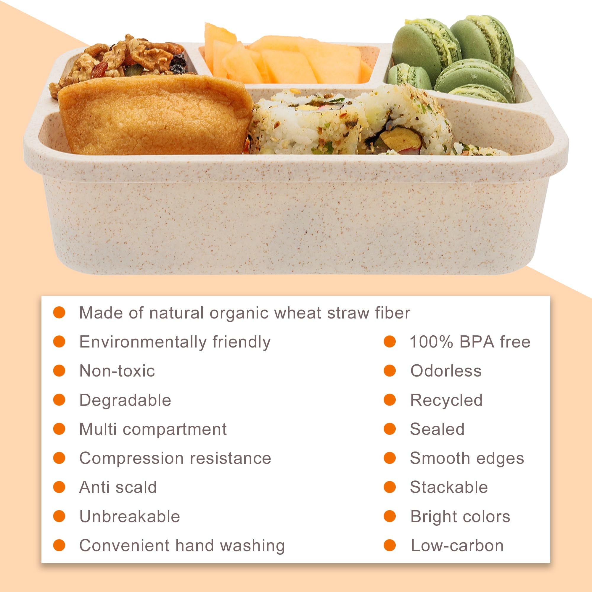 Snapklik.com : Lunchable Container - 4 Pack Bento Lunch Box, 4 ...