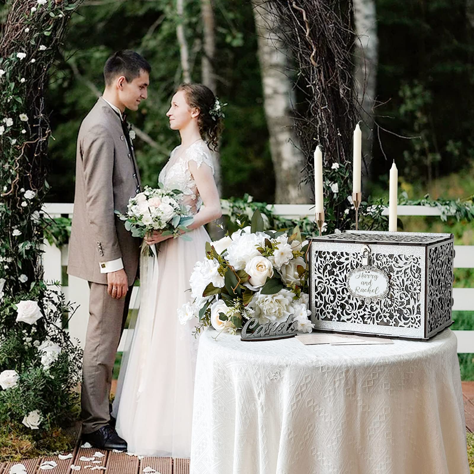 Silver Wedding Card Box Gift