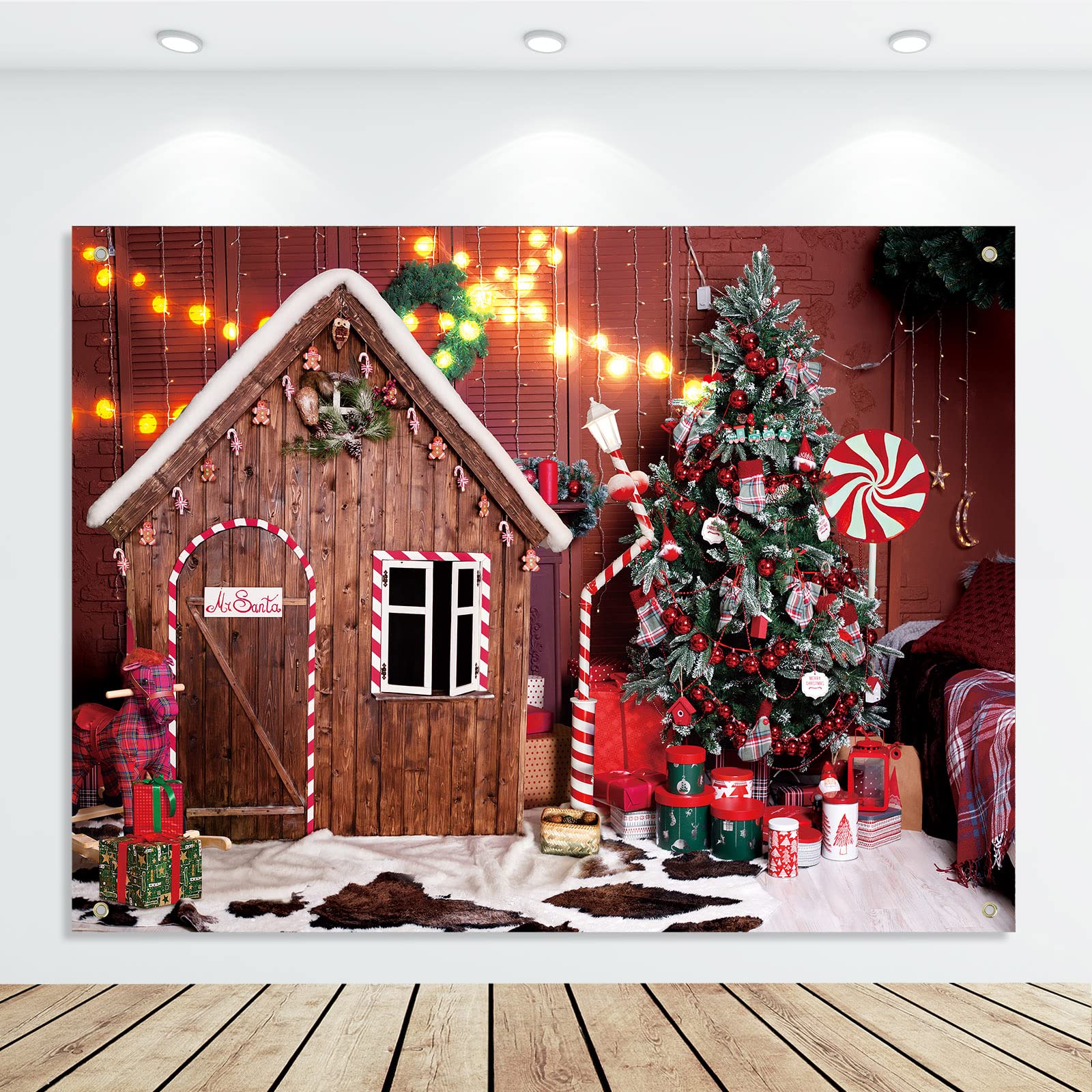 Buy 7 x 5 ft Christmas Backdrops Gingerbread House Backdrop Christmas ...