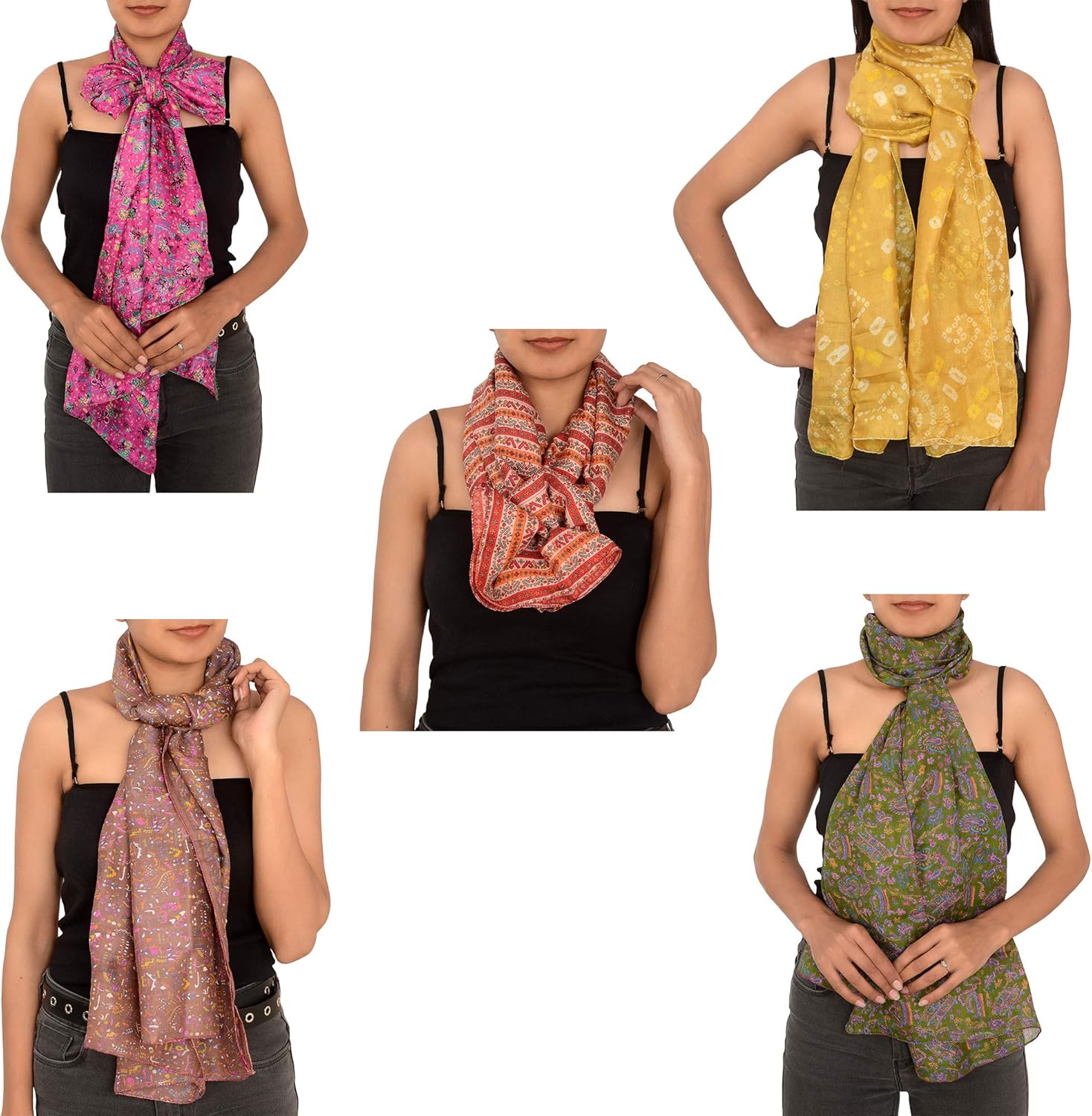 SalsaNights Scarves Bulk Printed Pure Silk Scarf Wholesale Shawl Lot of ...