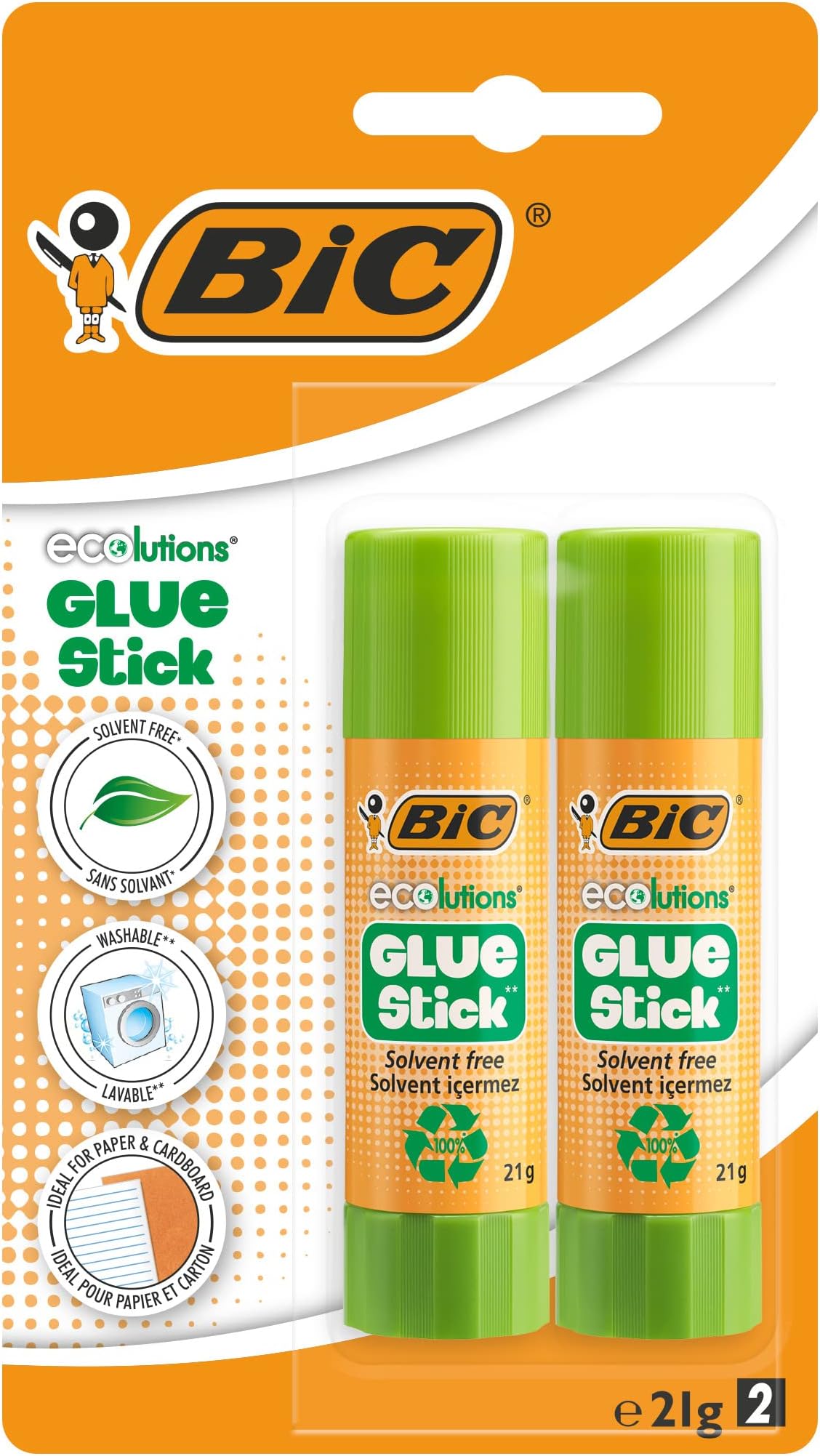 BIC 21 g Ecolutions Glue Stick (Pack of 2) : Amazon.co.uk: Home & Kitchen