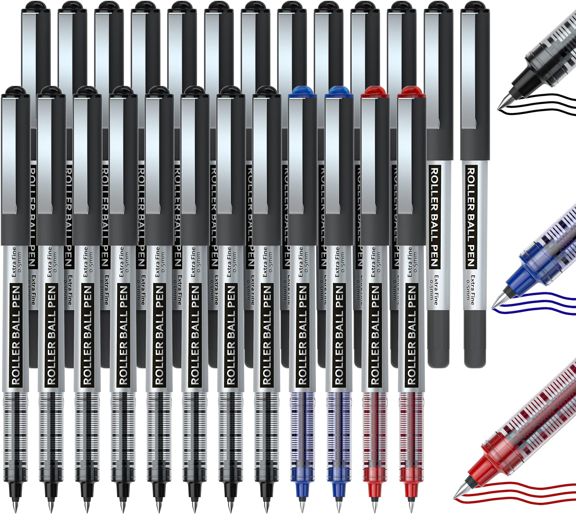 Amazon.com: TRU RED TR57324 Rollerball Pens, Fine Point, Black, Dozen ...