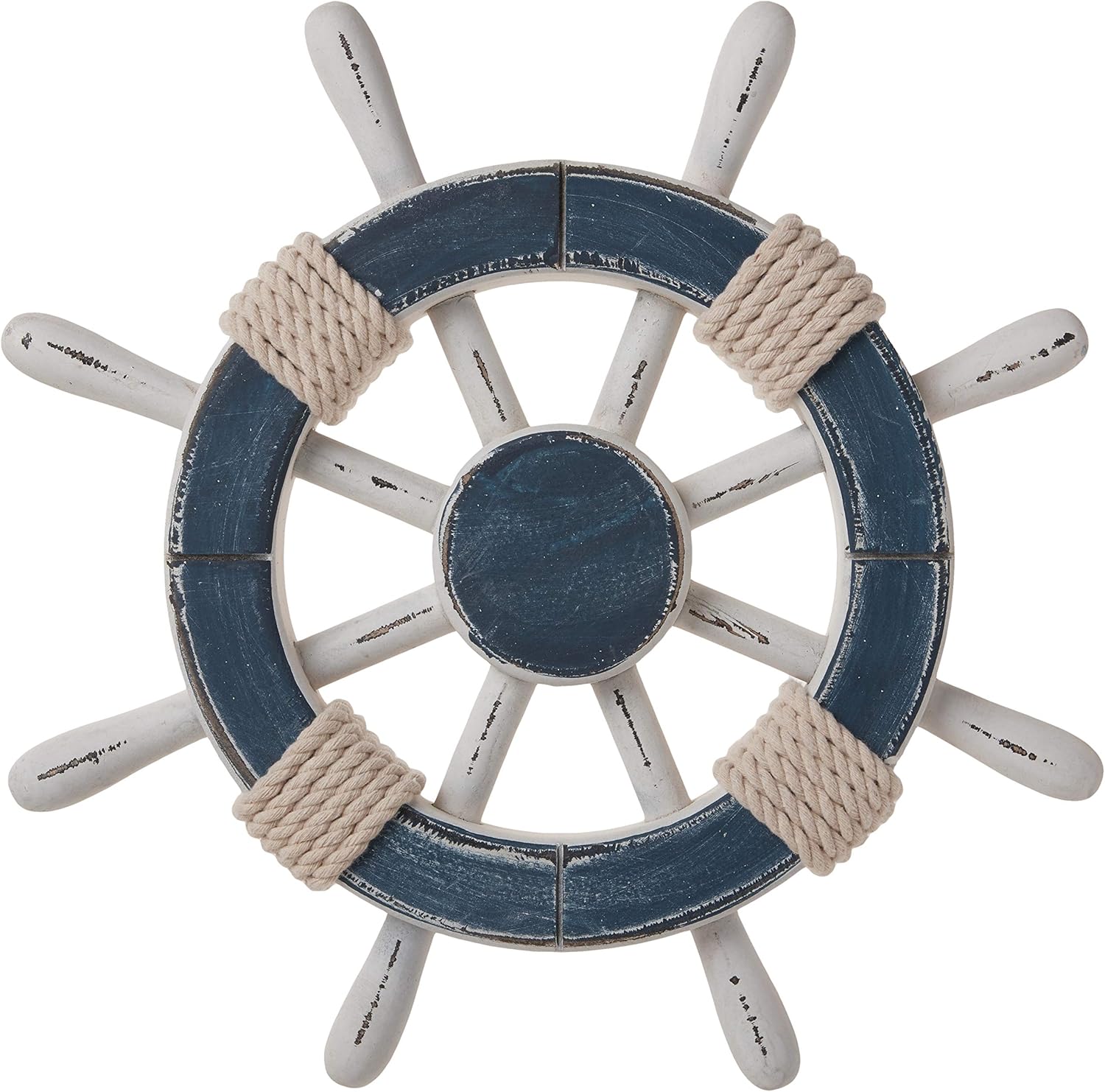Amazon.com: Hampton Nautical Rustic Dark Blue and White Ship Wheel, 12 ...