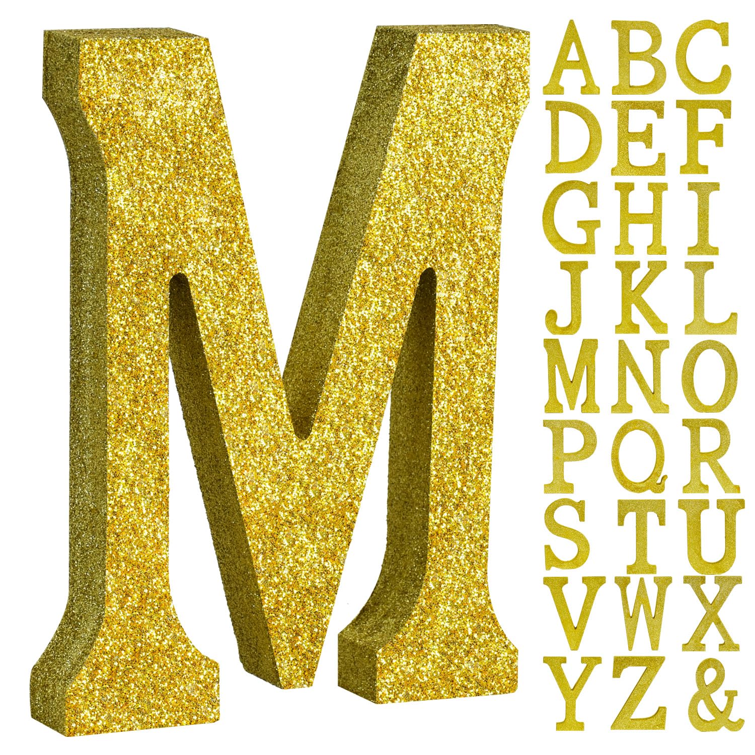 Amazon.com: TONIFUL 8 Inch Gold Glitter Letter M Table Centerpiece A-Z ...
