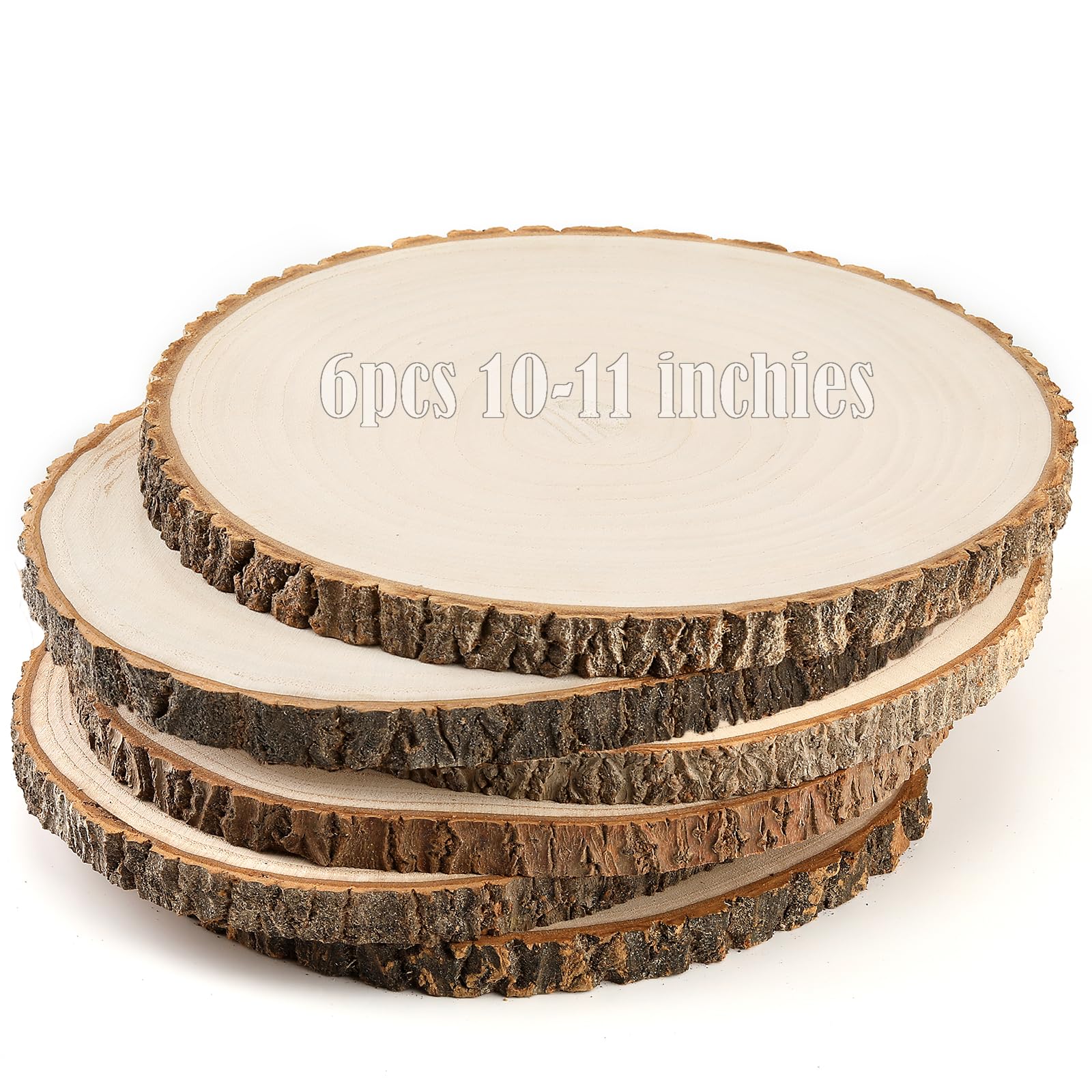 6pcs Large Wood Slices for Centerpieces 10-11 inches Wood Rounds for ...