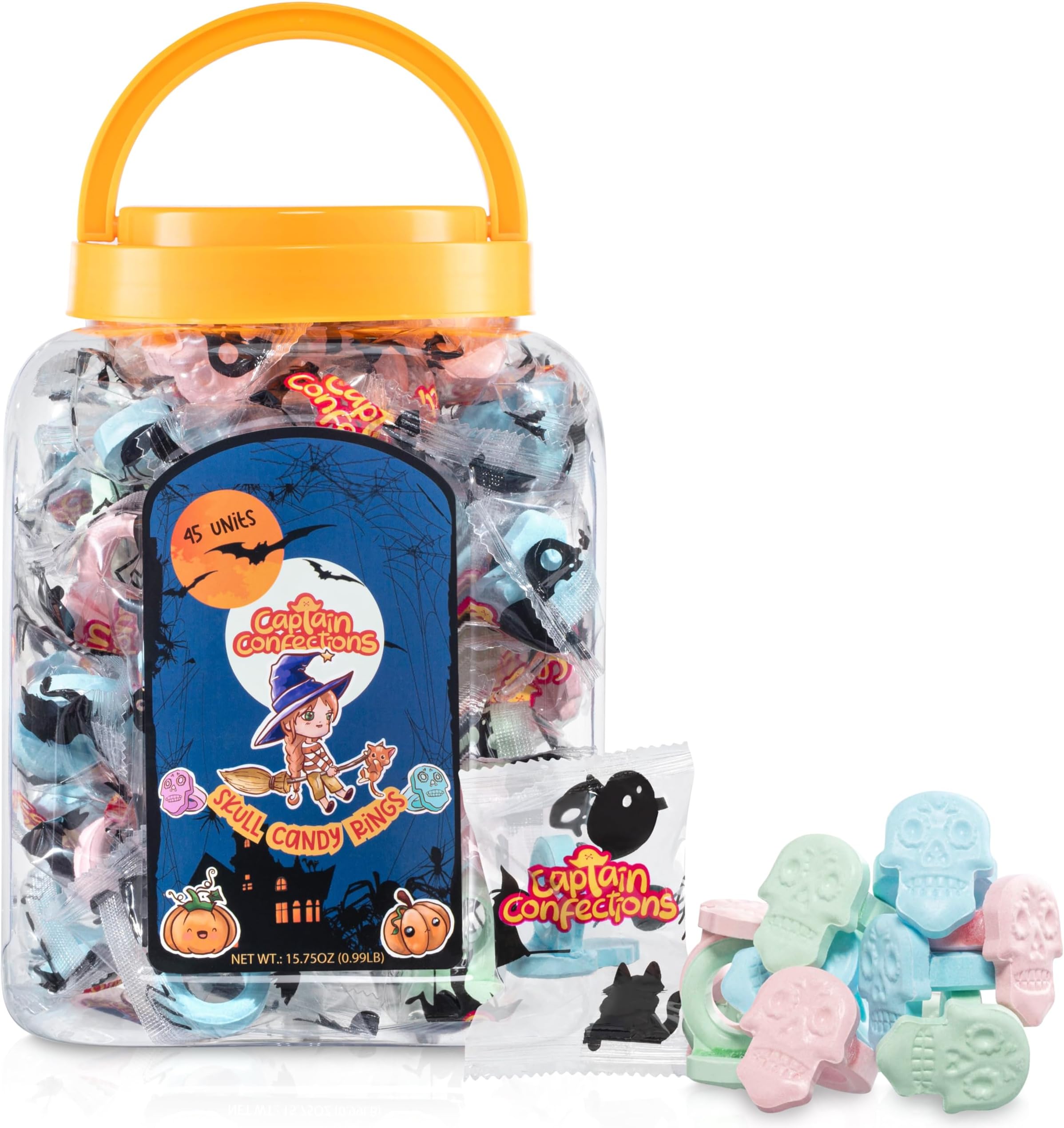 Amazon.com : Halloween Day of the Dead Sugar Skull Lollipop Rings,7.61 ...