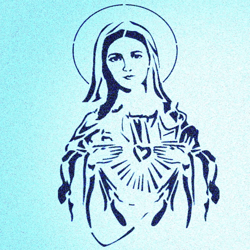Amazon.com : Virgin Mary Upper Body Stencil Spiritual Religious ...