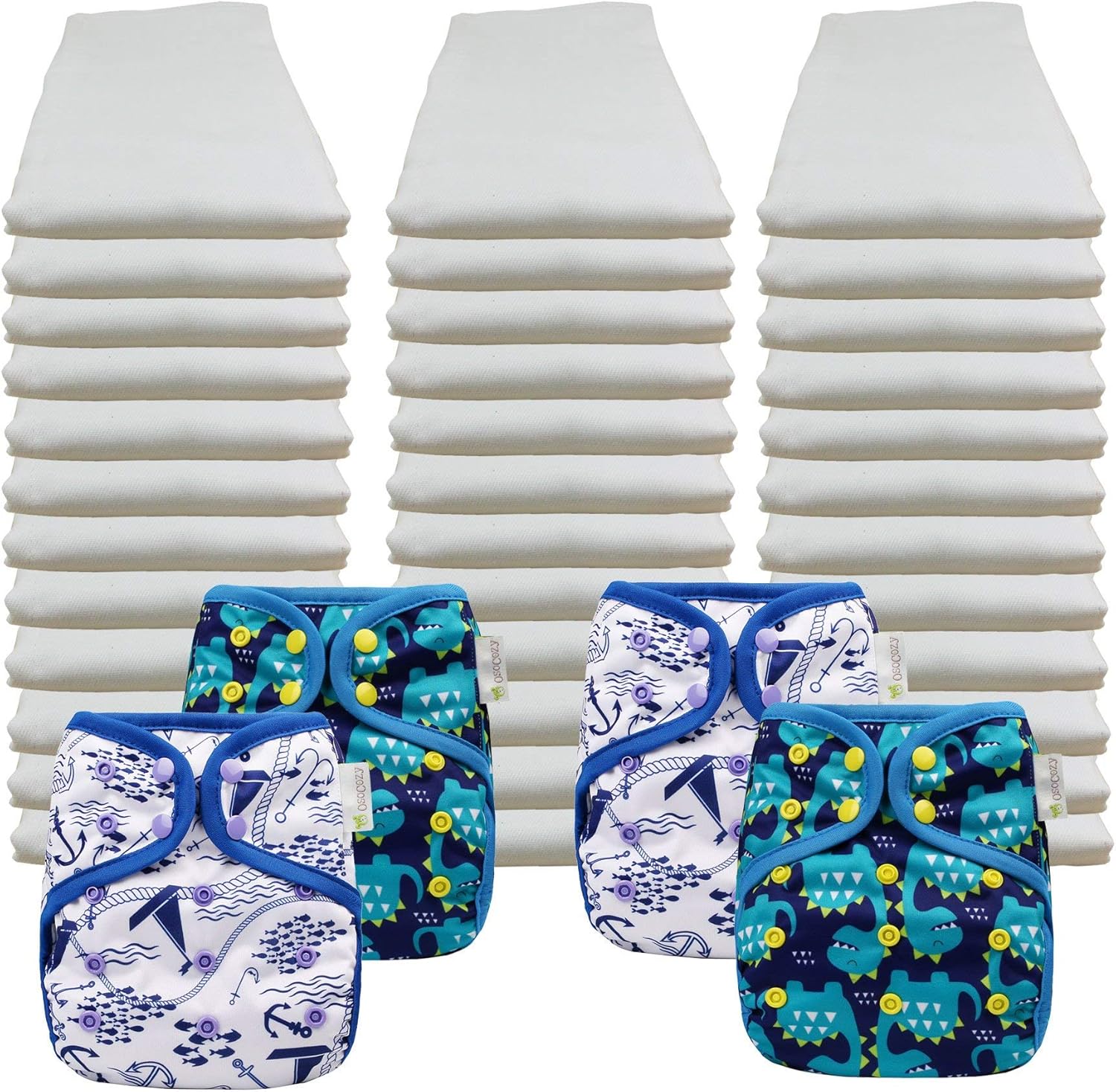 Amazon.com: OsoCozy Economy Prefold Cloth Diaper Package - 3 Dozen ...