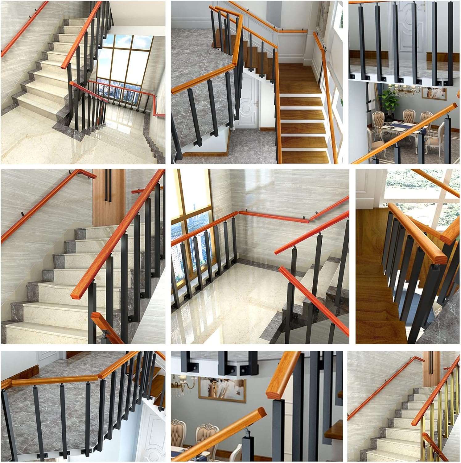 Buy LSMKKA Modern Baluster Stairs, Square Deck Railing Post/Adjustable ...