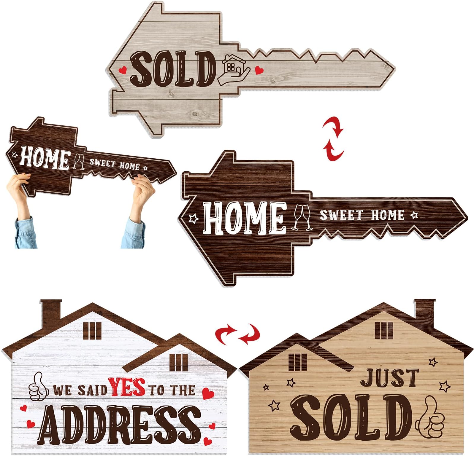 Amazon.com: Real Estate Home Sweet Home Sold Signs, Realtor Marketing ...