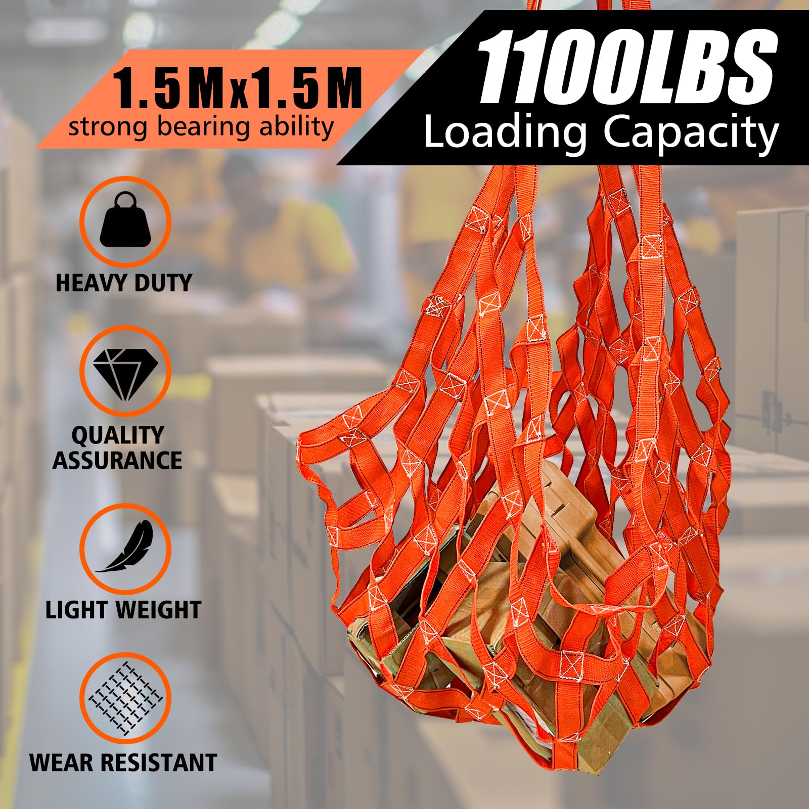 Snapklik.com : Cargo Lifting Net 4.92x4.92, Lifting Net Straps For ...