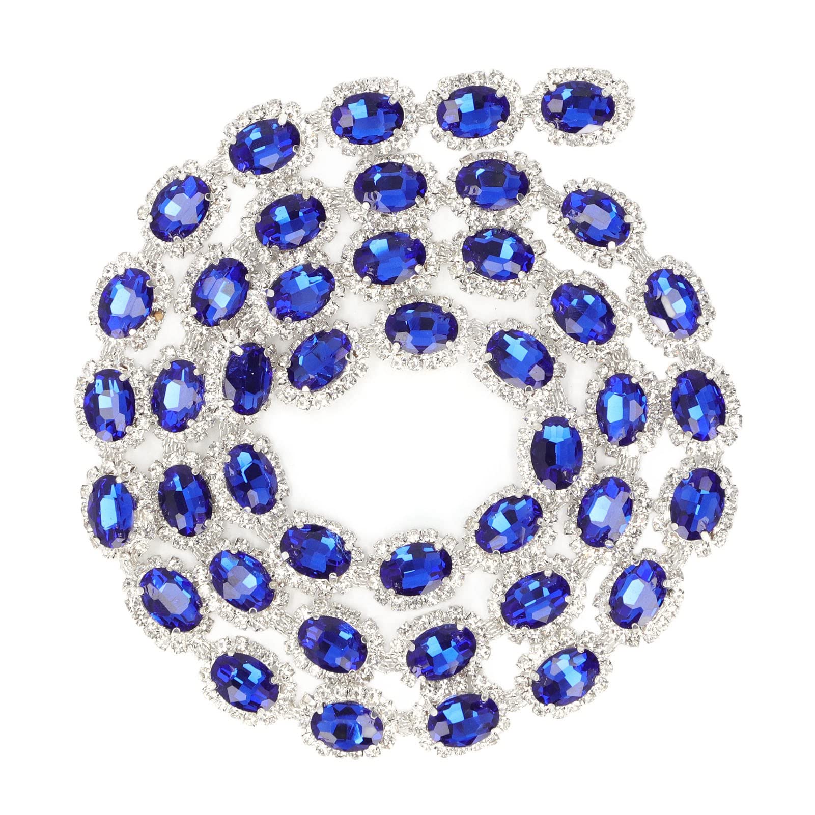 Snapklik.com : 1 Yard Rhinestone Chain, Crystal Chain Trim Oval Shiny ...