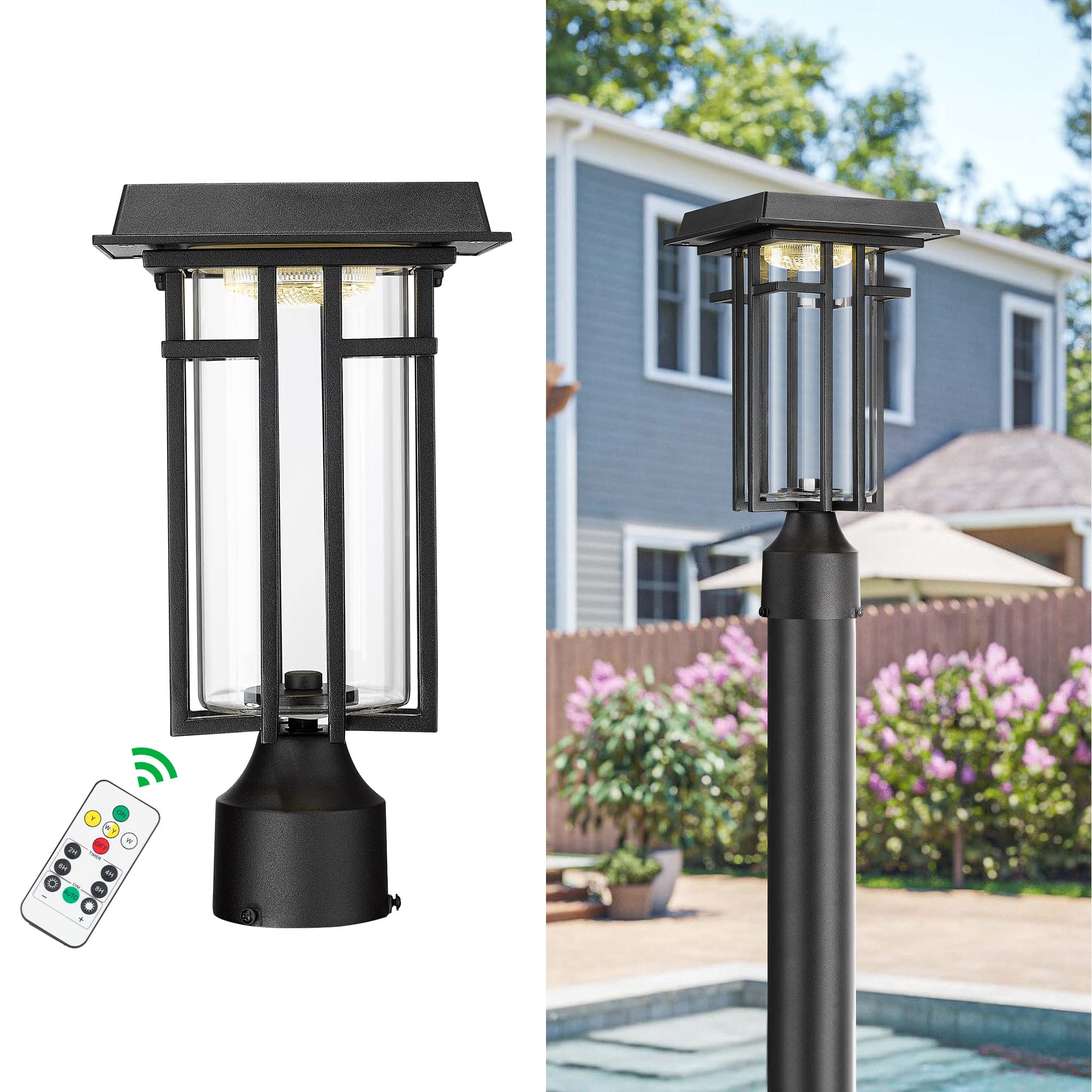 Beionxii Solar Post Lights Outdoor, Dusk to Dawn Lamp Post Light ...