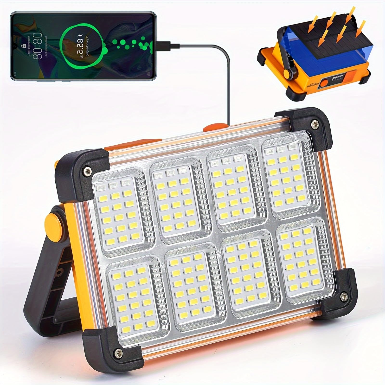 120W Portable LED Solar Work Light, 18500mAh 12000 LM Super Bright ...