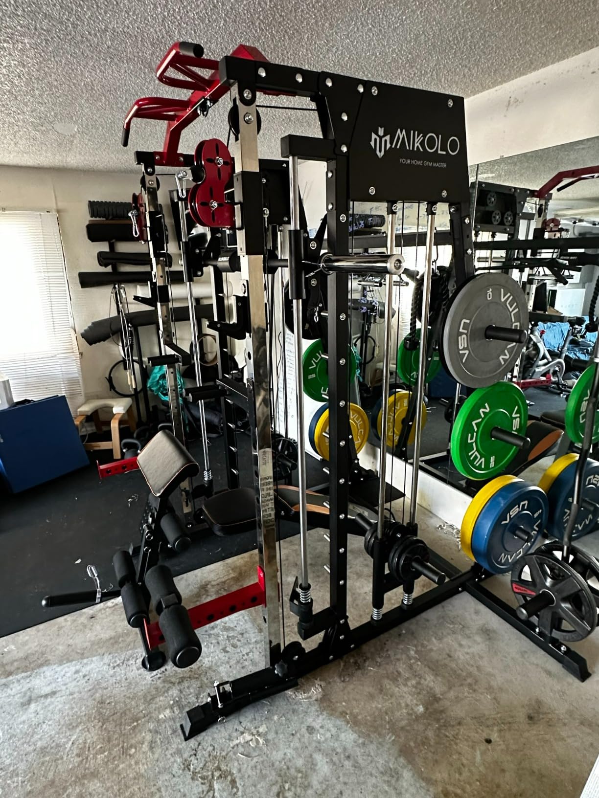 $32/mo - Finance Mikolo Smith Machine, 2200lbs Squat Rack with LAT-Pull ...