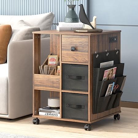 Amazon.com: Rotating End Table, Modern Farmhouse End Table with ...