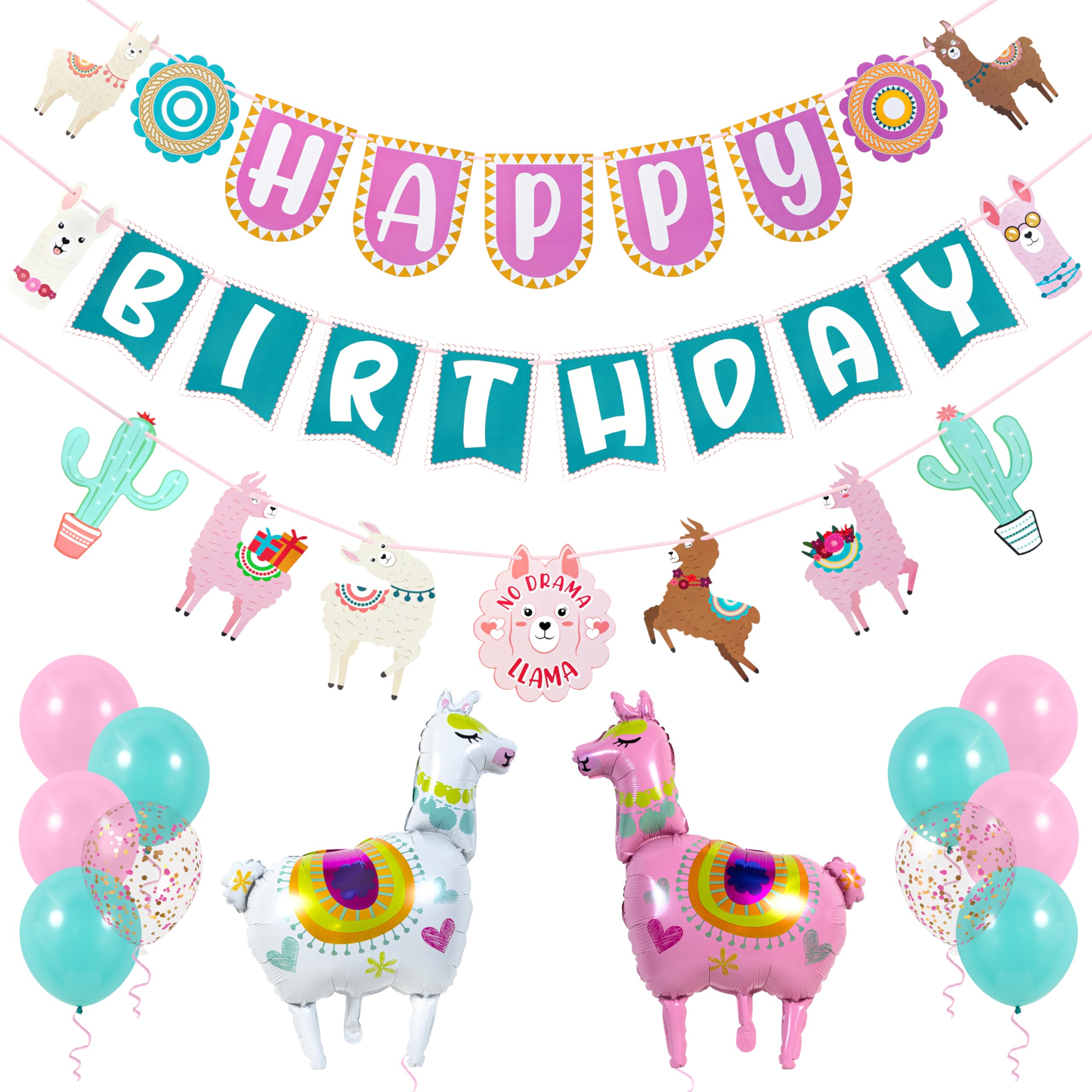Amazon.com: Pirese Llama Birthday Decorations, Llama Party Decorations ...
