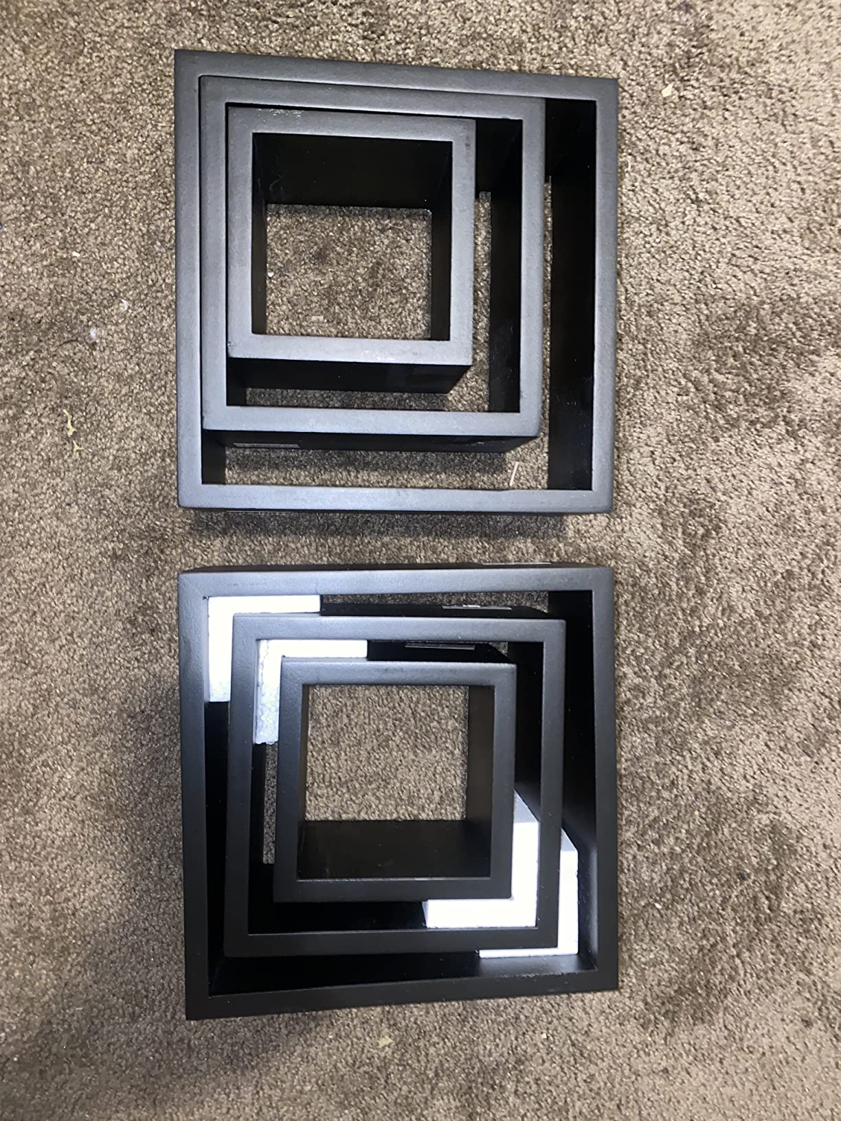 $7/mo - Finance MELANNCO Floating Wall Square Cube Shelves - Wood, Set ...