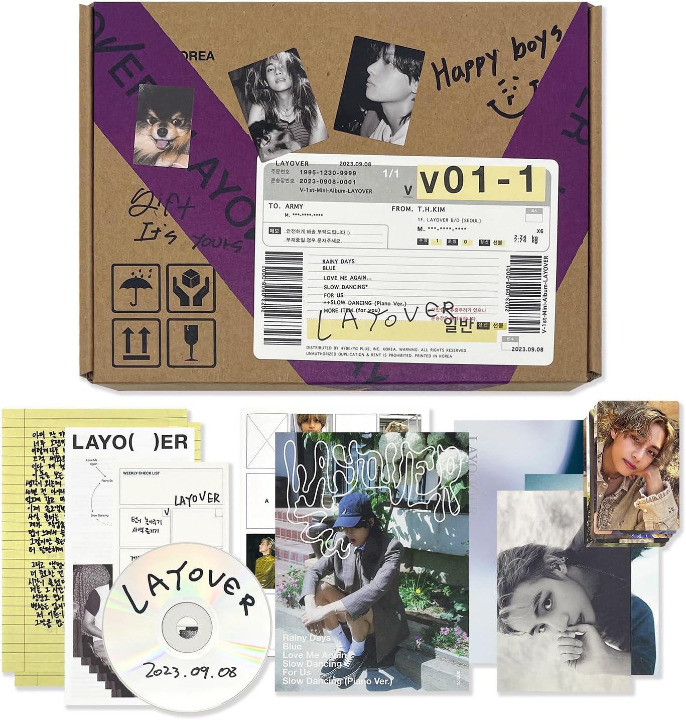 V - [Layover] (3 Ver.) Out Box + Photobook A + Photobook B + Lyric Book ...