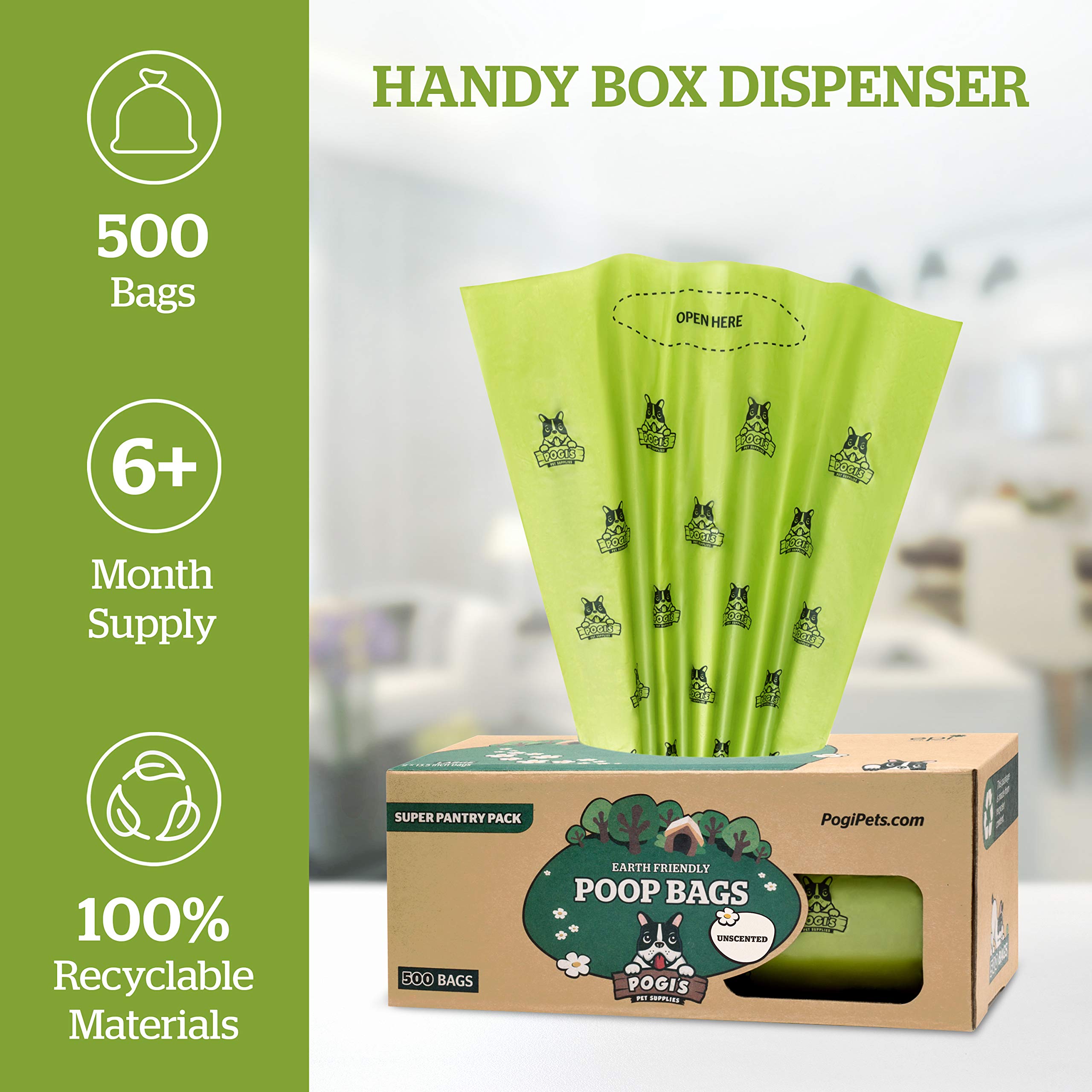 Snapklik.com : Pogis Dog Poop Bags - 500 Unscented Doggie Poop Bags For ...