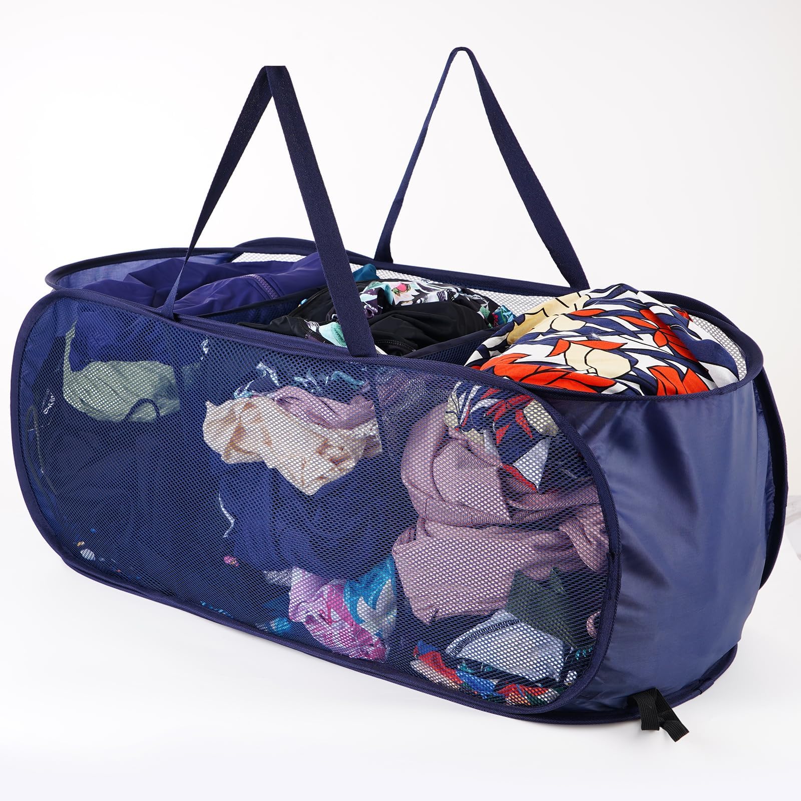 Amazon.com: Sturdy Collapsible Laundry Baskets, 2 Compartments Foldable ...