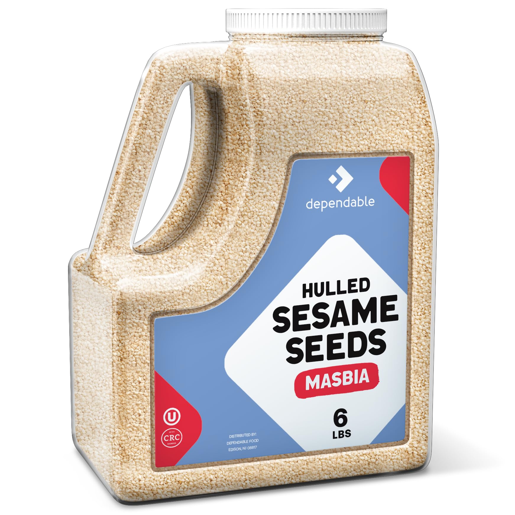 Amazon.com : Dependable Food Hulled Sesame Seeds - 6 LB. Jar - Kosher ...