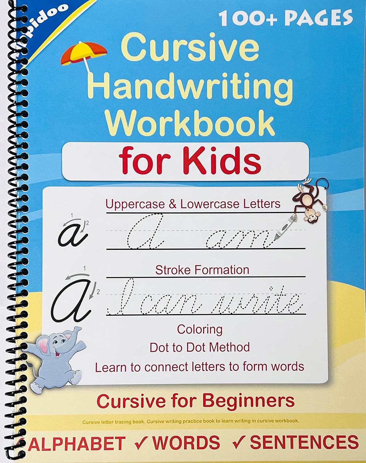 Cursive Handwriting Workbook For Kids: Cursive for beginners workbook ...