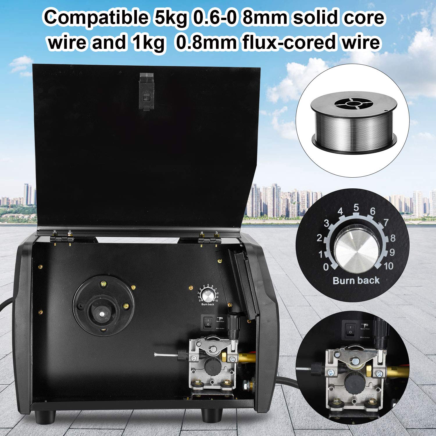 Buy HZXVOGEN MIG Welder 100V/220V 205Amp Weld Aluminum Welder LCD ...