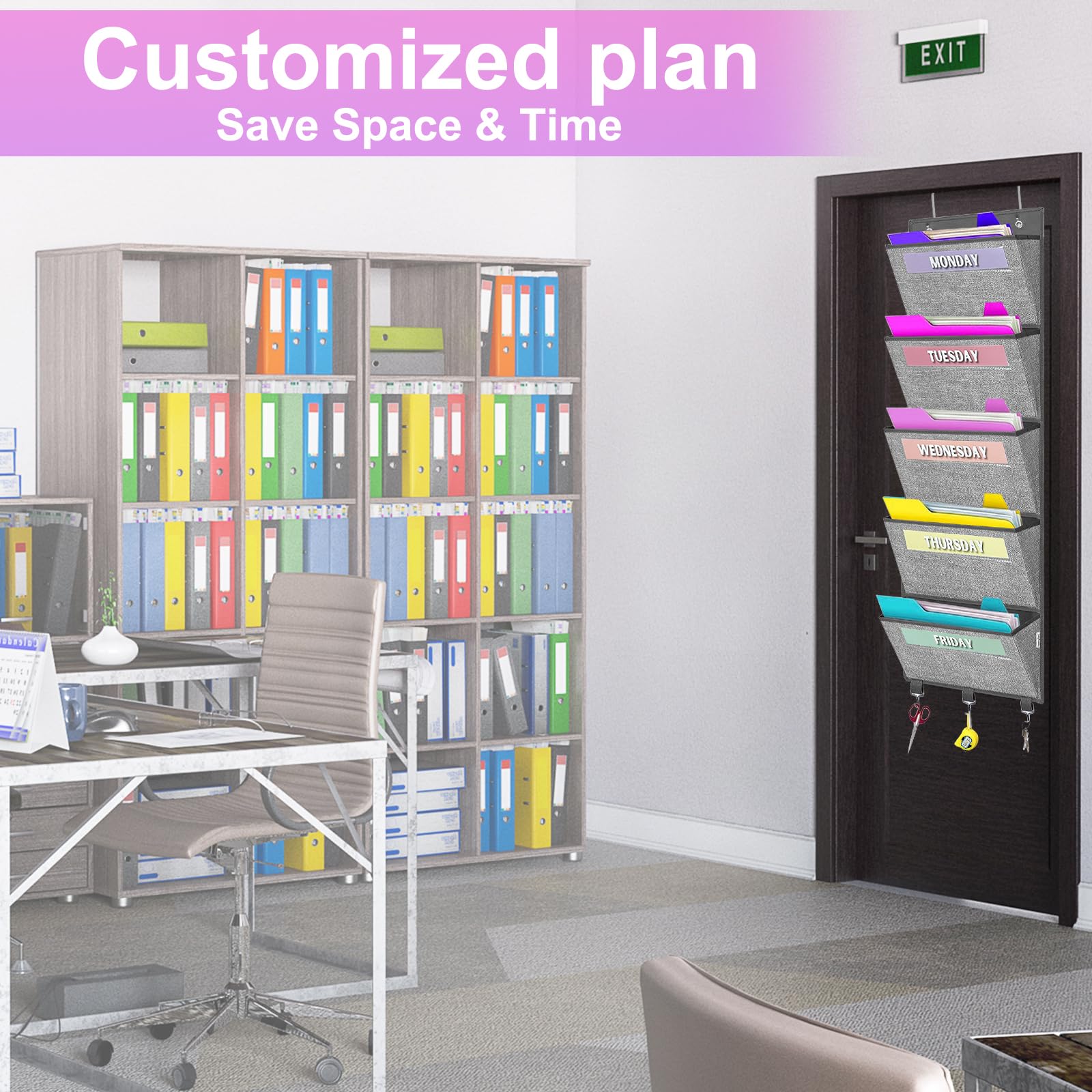 Snapklik.com : Homyfort Over The Door Hanging File Organizer, Weekly ...