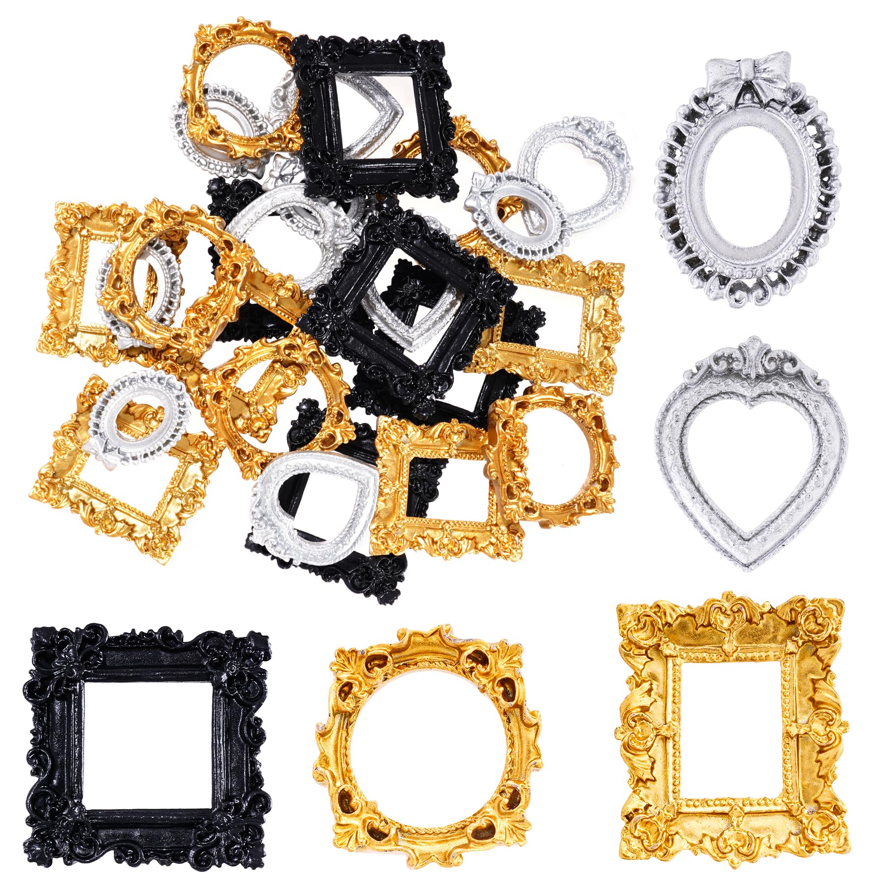 Amazon.com - 25Pcs Vintage Resin Picture Frame Mini Antique Photo Resin ...