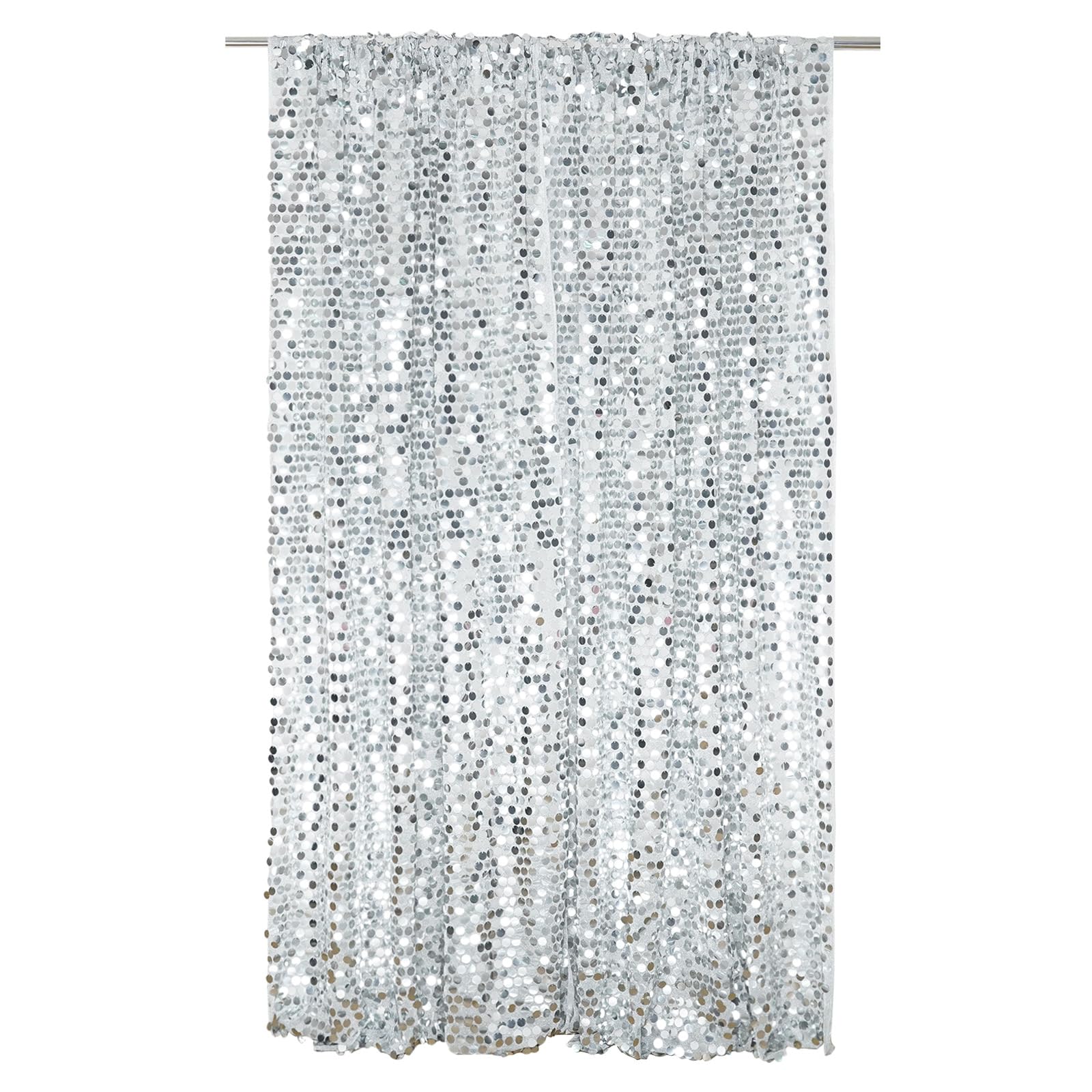Amazon.com : Silver Shimmer Wall Backdrop,4ftx7ft Sequin Backdrop Big ...