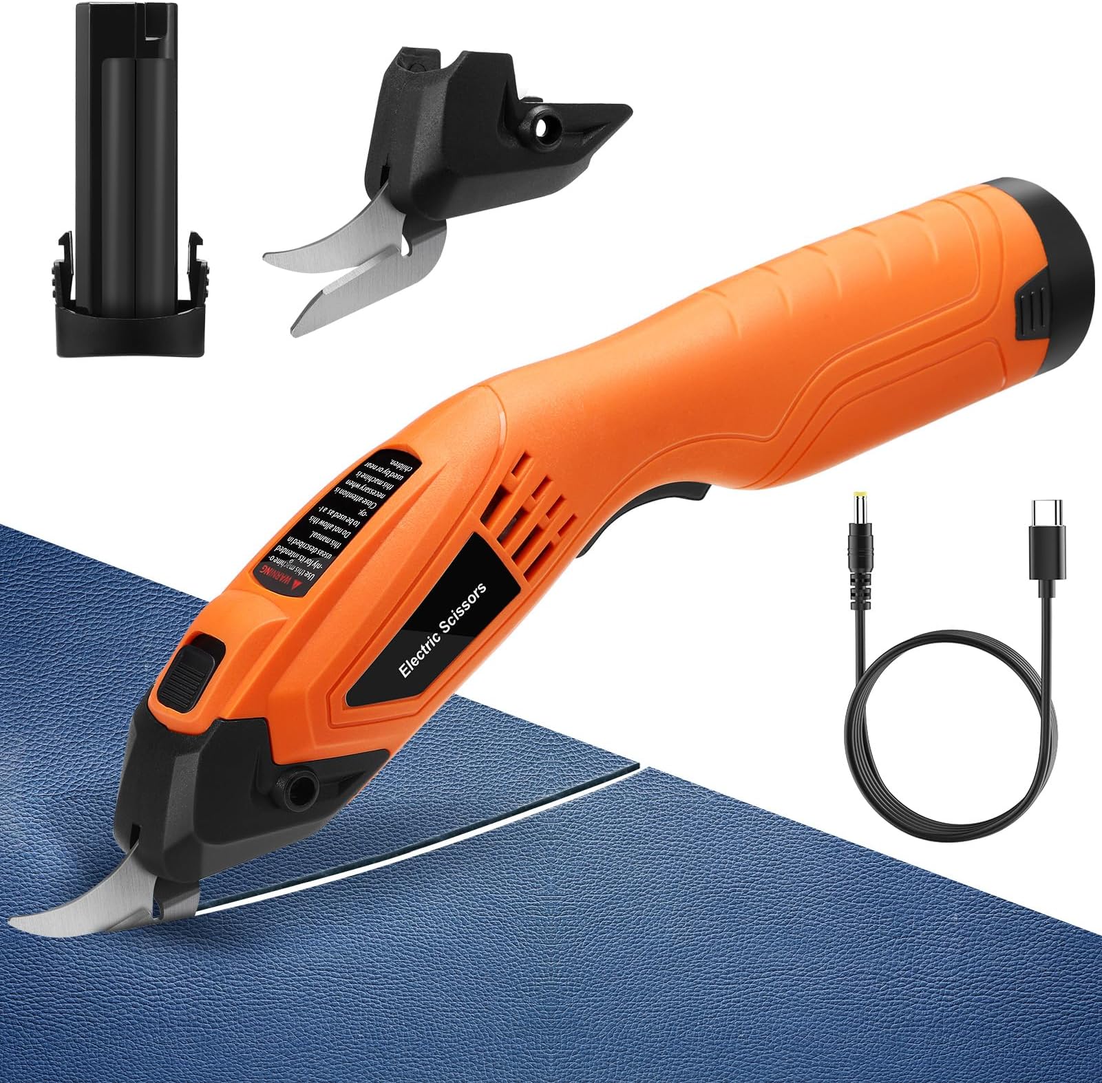 VLOXO Electric Scissors Wireless Cutter with 2 Cutting Blades for ...