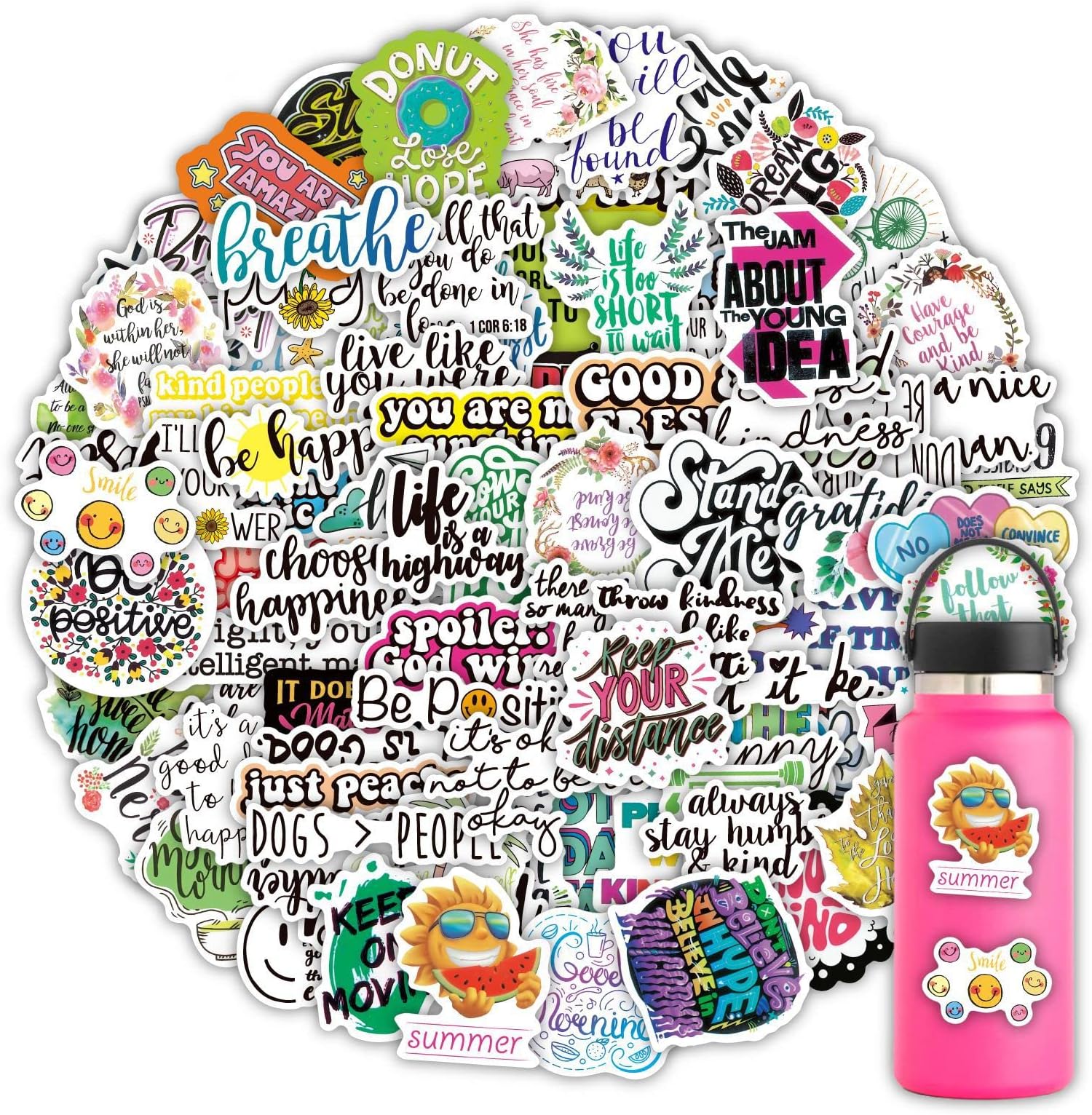 Amazon.com: 100Pcs Motivational Sticker, Inspirational Words Stickers ...