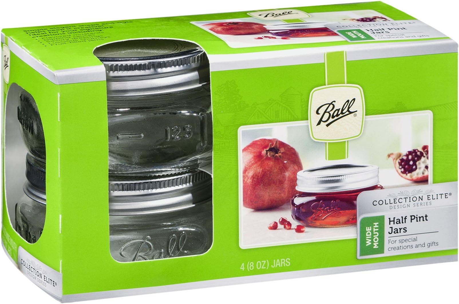 Amazon.com: Ball Mason Wide Mouth Half Pint Jars - 8oz - 4 Jars Per Box ...