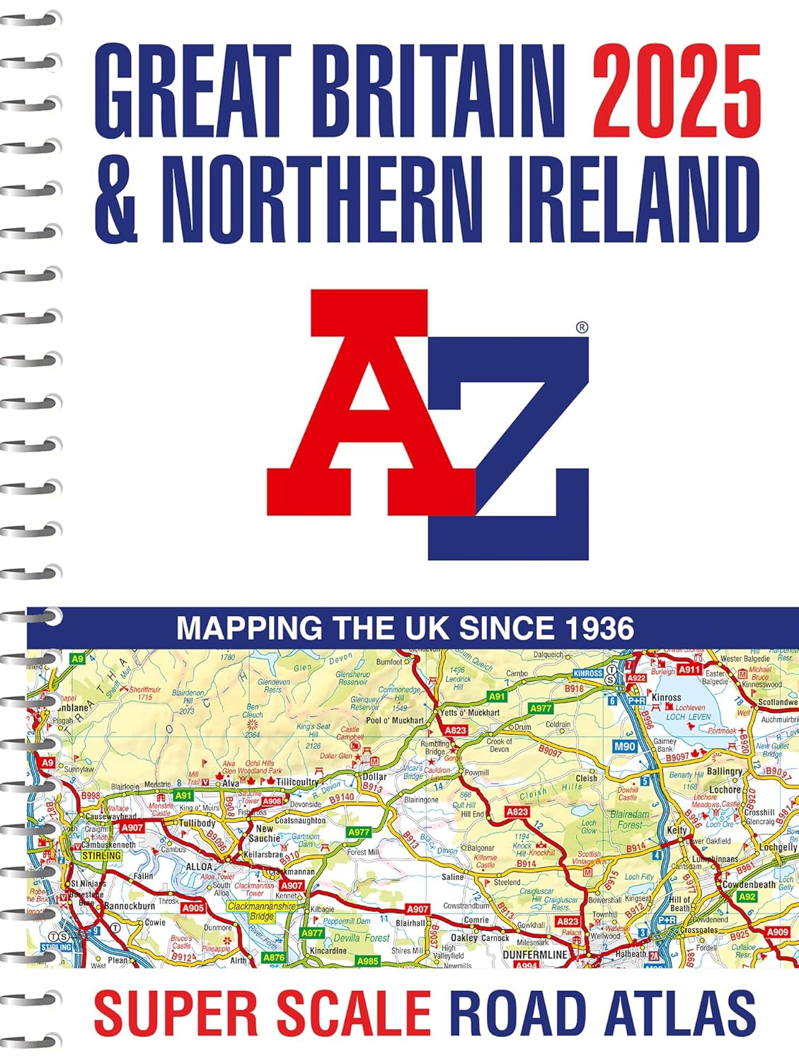 Great Britain A-Z Super Scale Road Atlas 2025 (A3 Spiral) : A-Z Maps ...