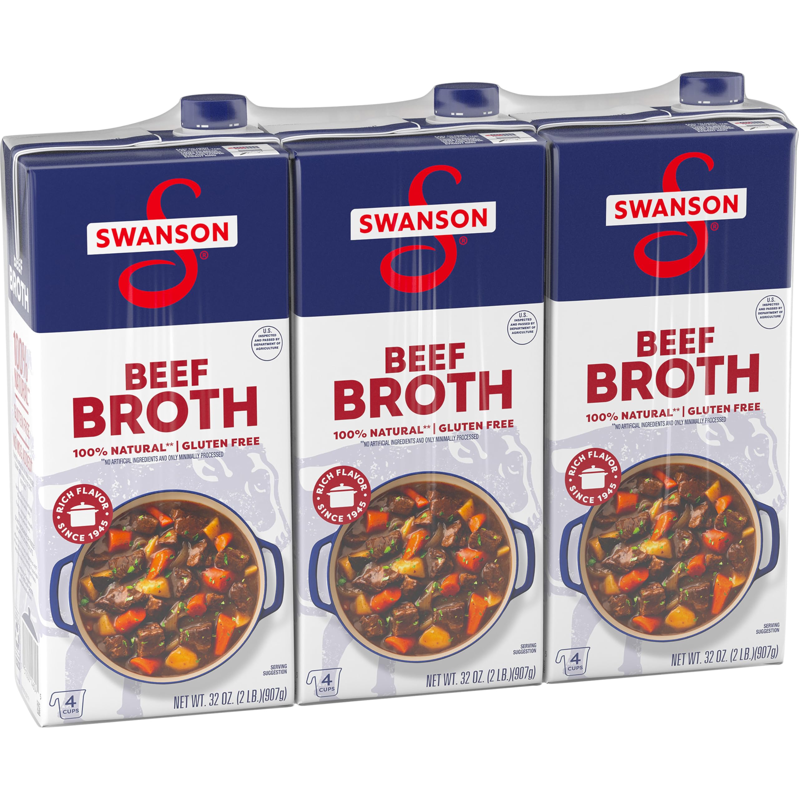 Amazon.com : Swanson 100% Natural Beef Broth, 32 oz Carton (3 Pack ...