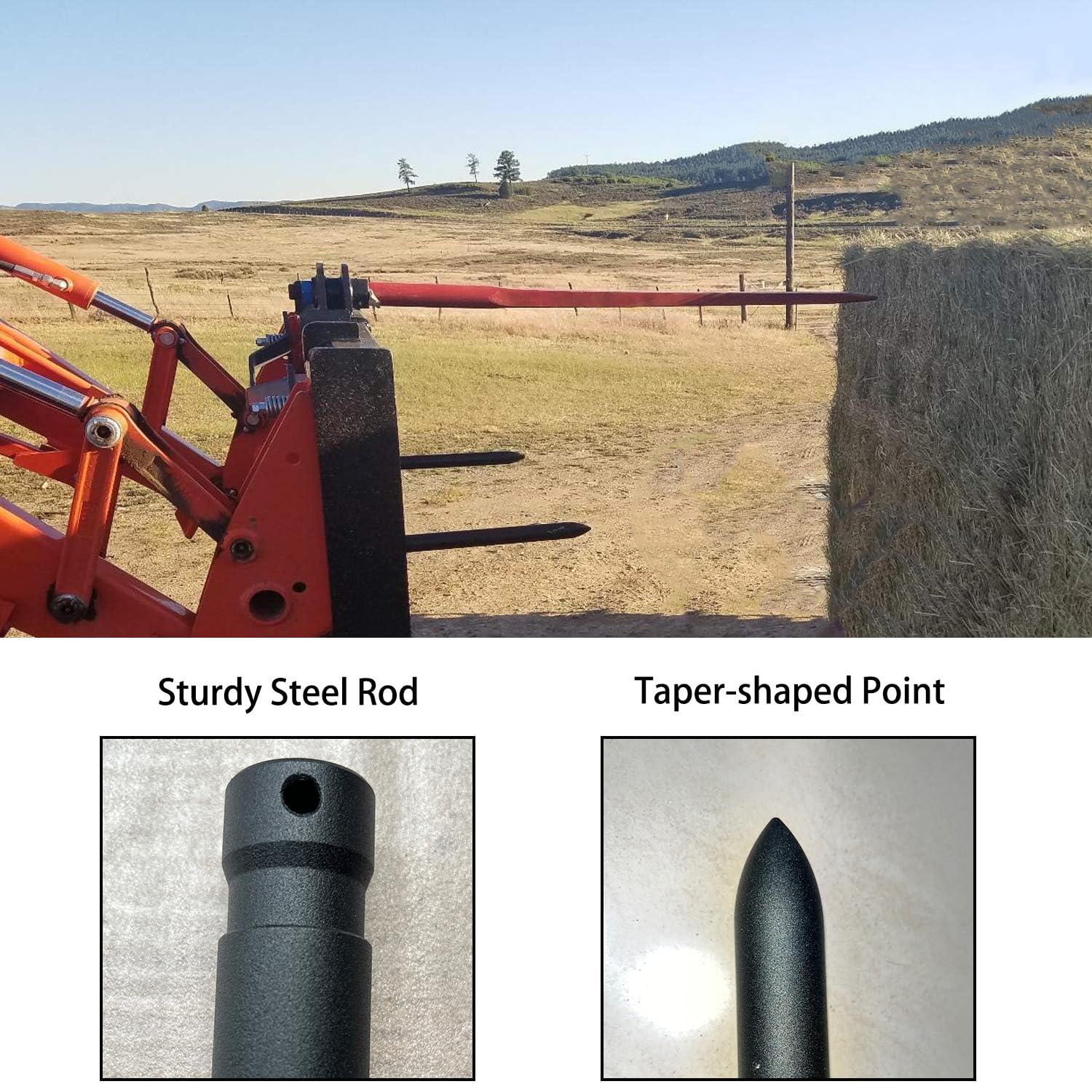Snapklik.com : 17.5" Hay Bale Spear Stabilizer Attachment, Heavy Duty ...