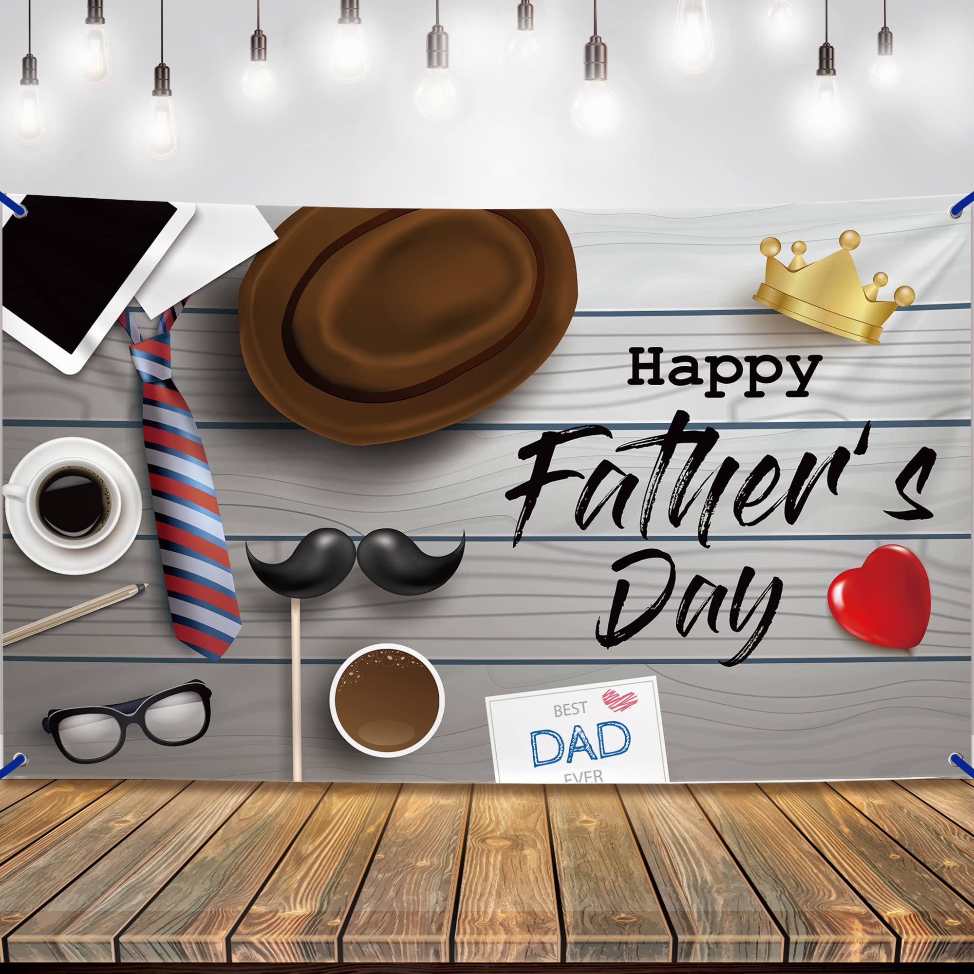 Large Happy Fathers Day Banner 72x44 Inch Hat Fathers Day | Desertcart ...