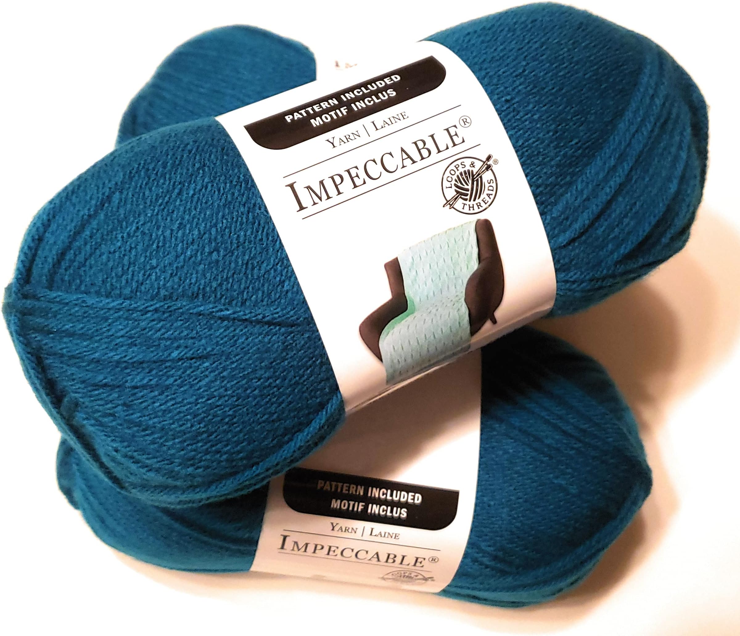 Amazon.com: Loops & Threads Impeccable Yarn 4.5 oz Teal (3-Pack)