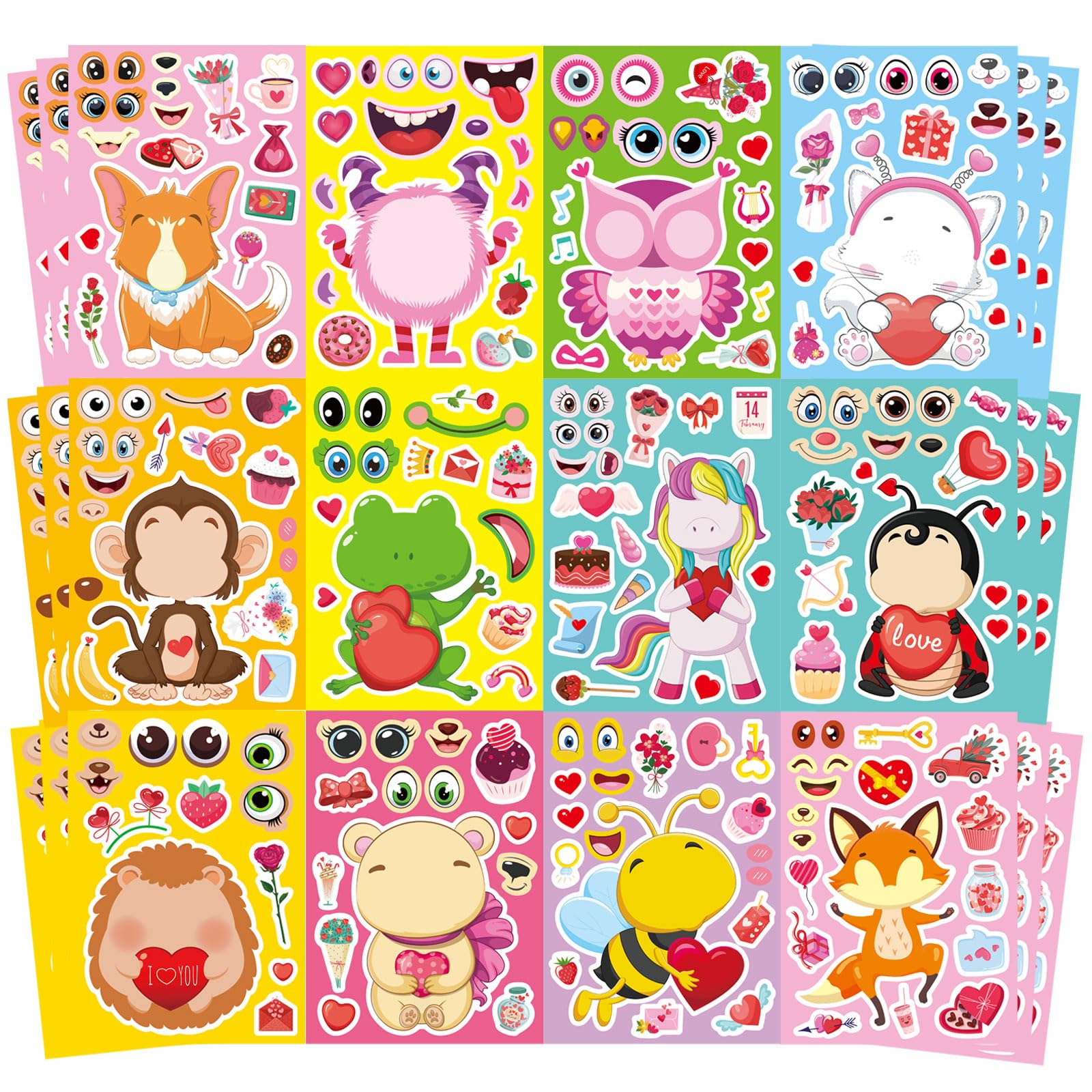 Amazon.com: Valentine Stickers for Kids Toddlers, 36 Sheets Valentines ...
