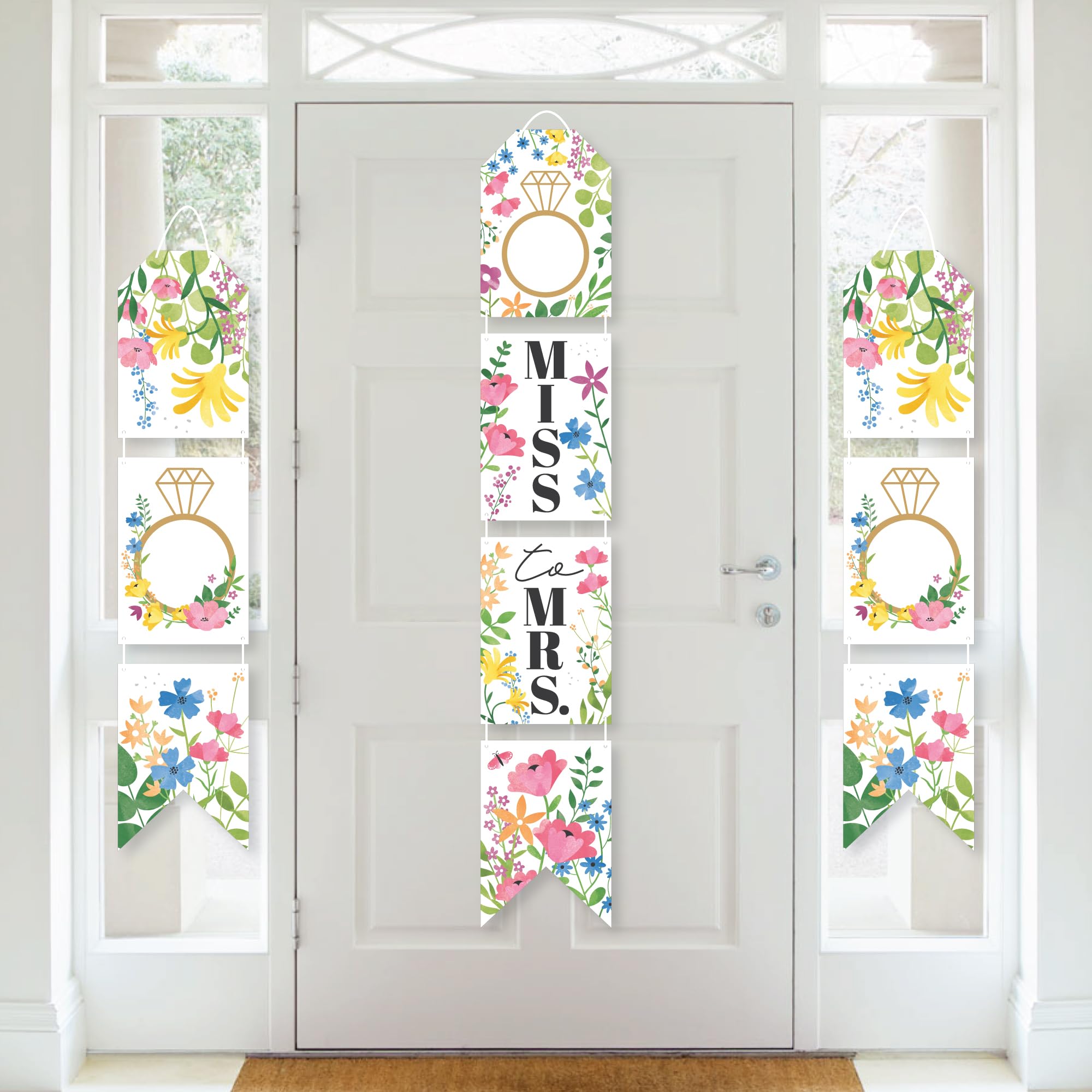 Amazon.com: Big Dot of Happiness Wildflowers Bride - Hanging Vertical ...