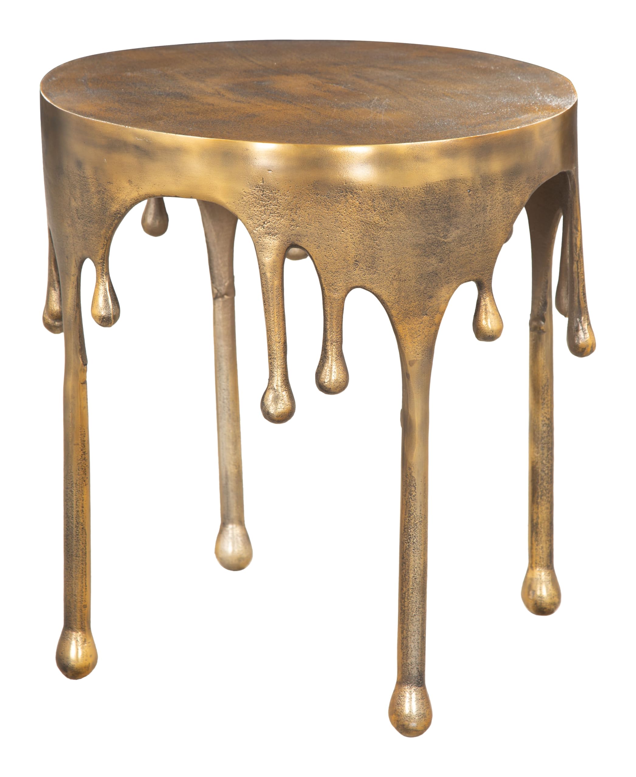 Zuo Drip Side Table Antique Brass