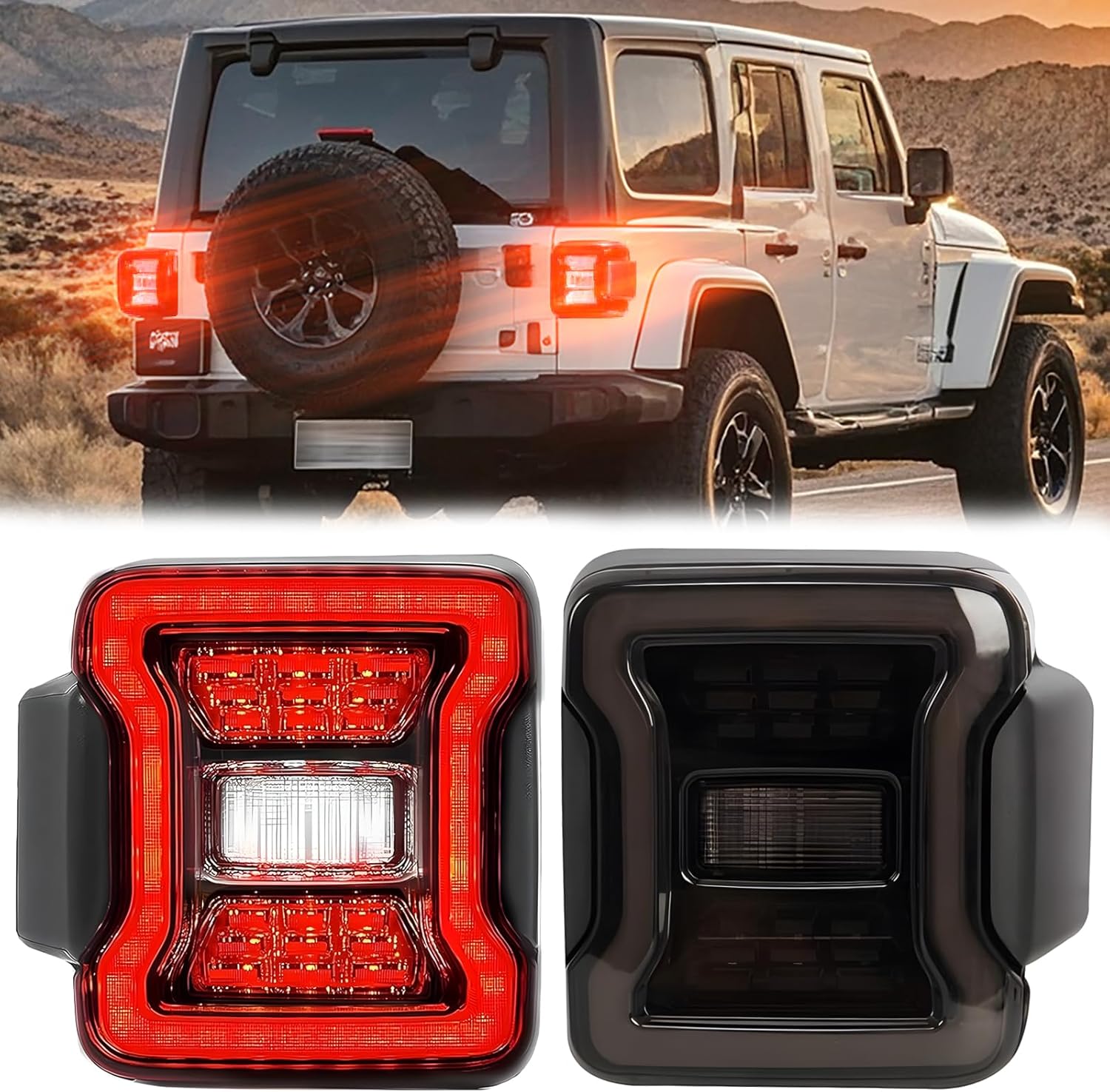 Amazon.com: Loyolik LED Tail Lights Replacement for 2007-2018 JK JKU, Rear Lights With Running ...