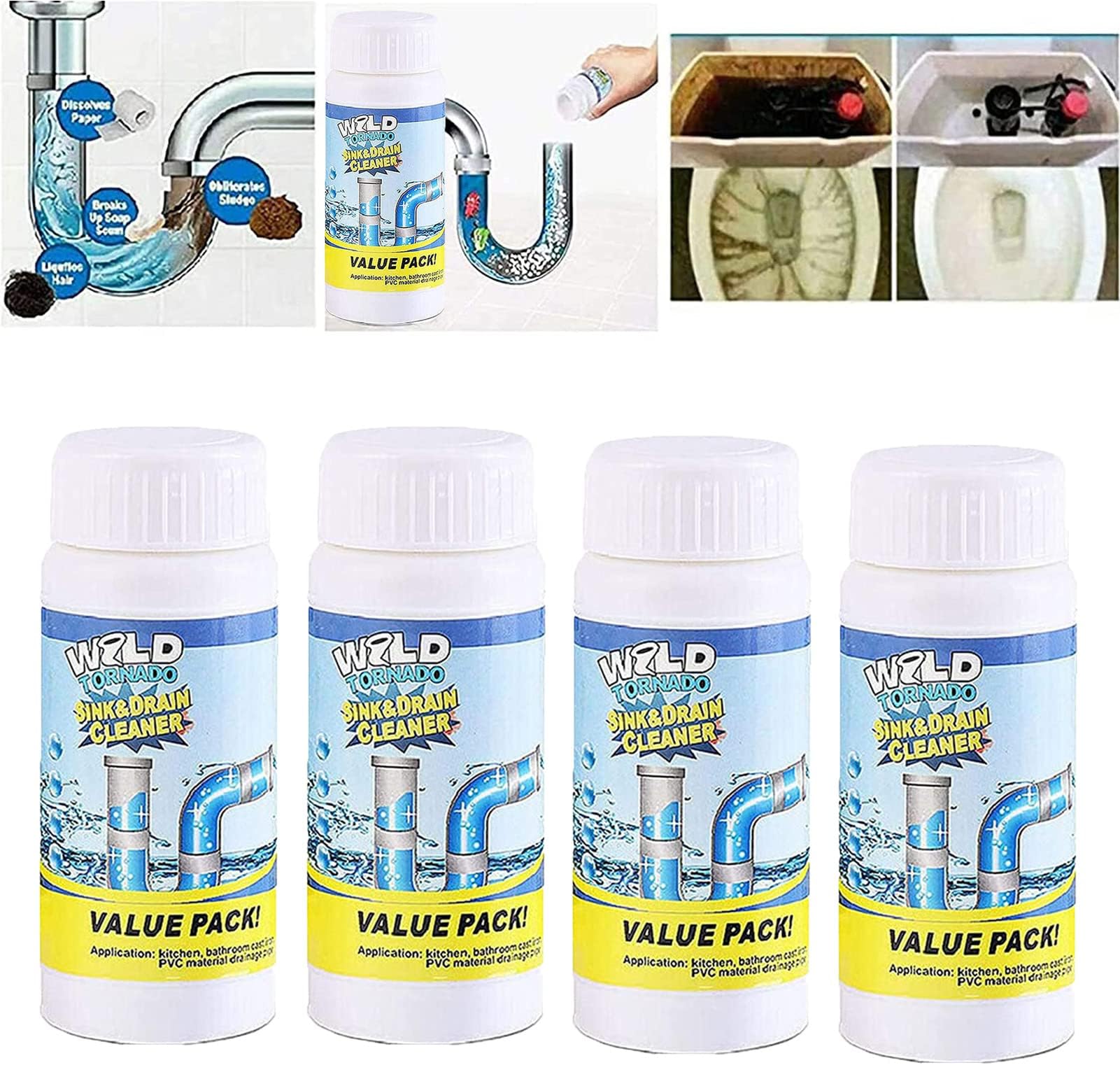 Amazon.com: Wild Tornado Pipe Dredge,Powerful Sink Cleaner Powder Fast ...