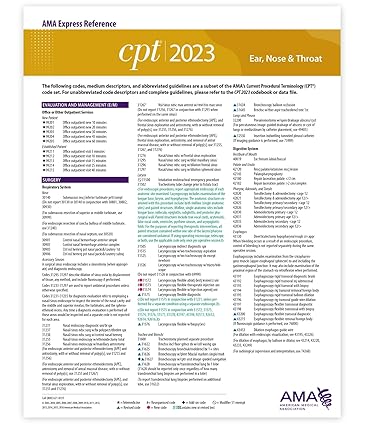 Amazon.com: Ear, Nose, Throat (CPT 2023 Express Reference Coding Card ...