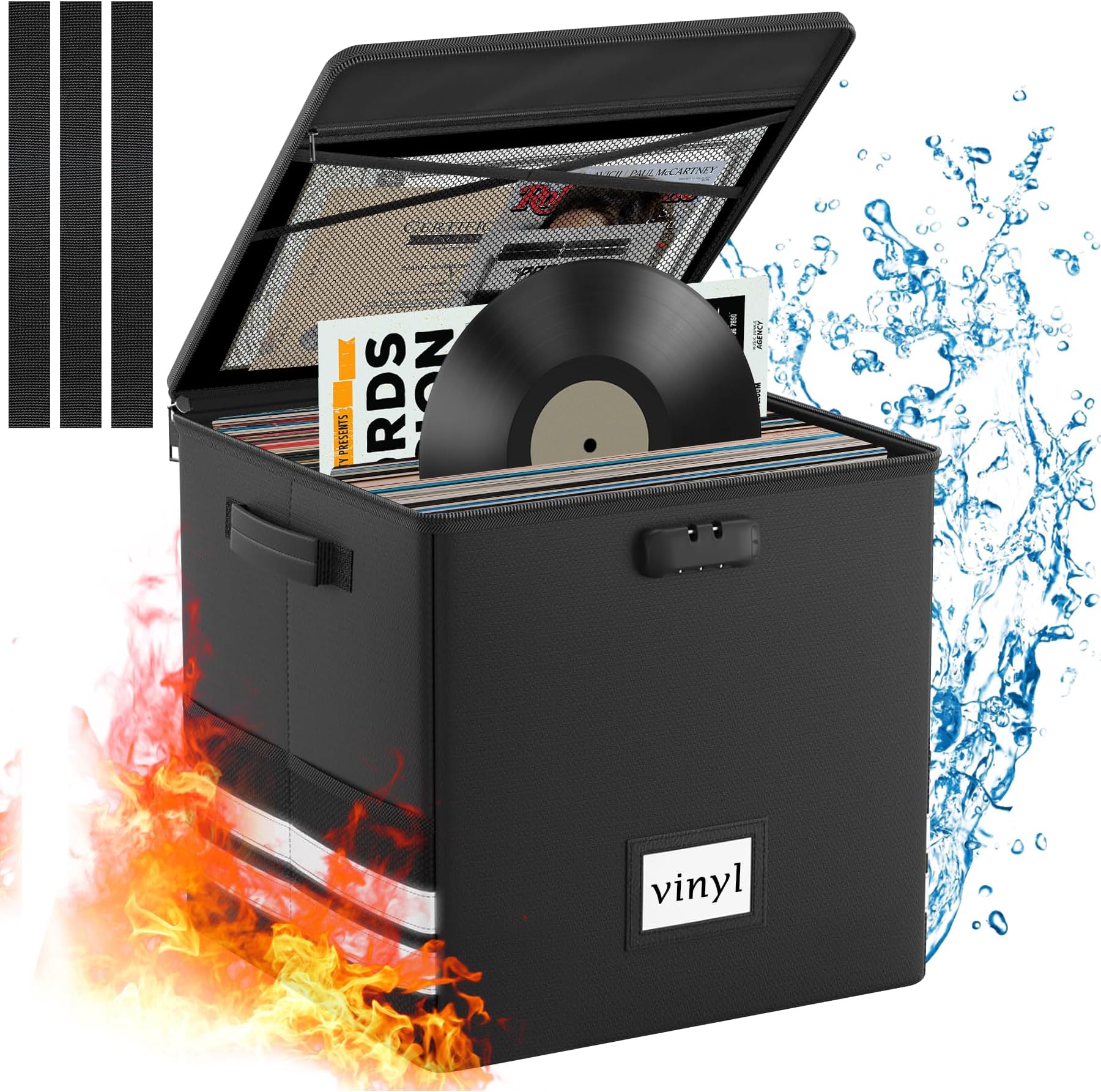 Amazon.com: DocSafe Fireproof Vinyl Record Storage Box with Lock,Large ...