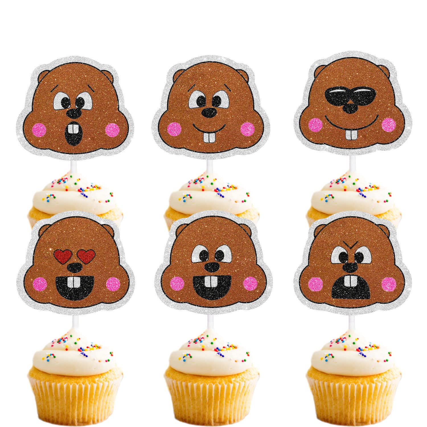 Amazon.com: 18PCS Groundhog Day Cupcake Topper-Groundhog Day Party Cute ...