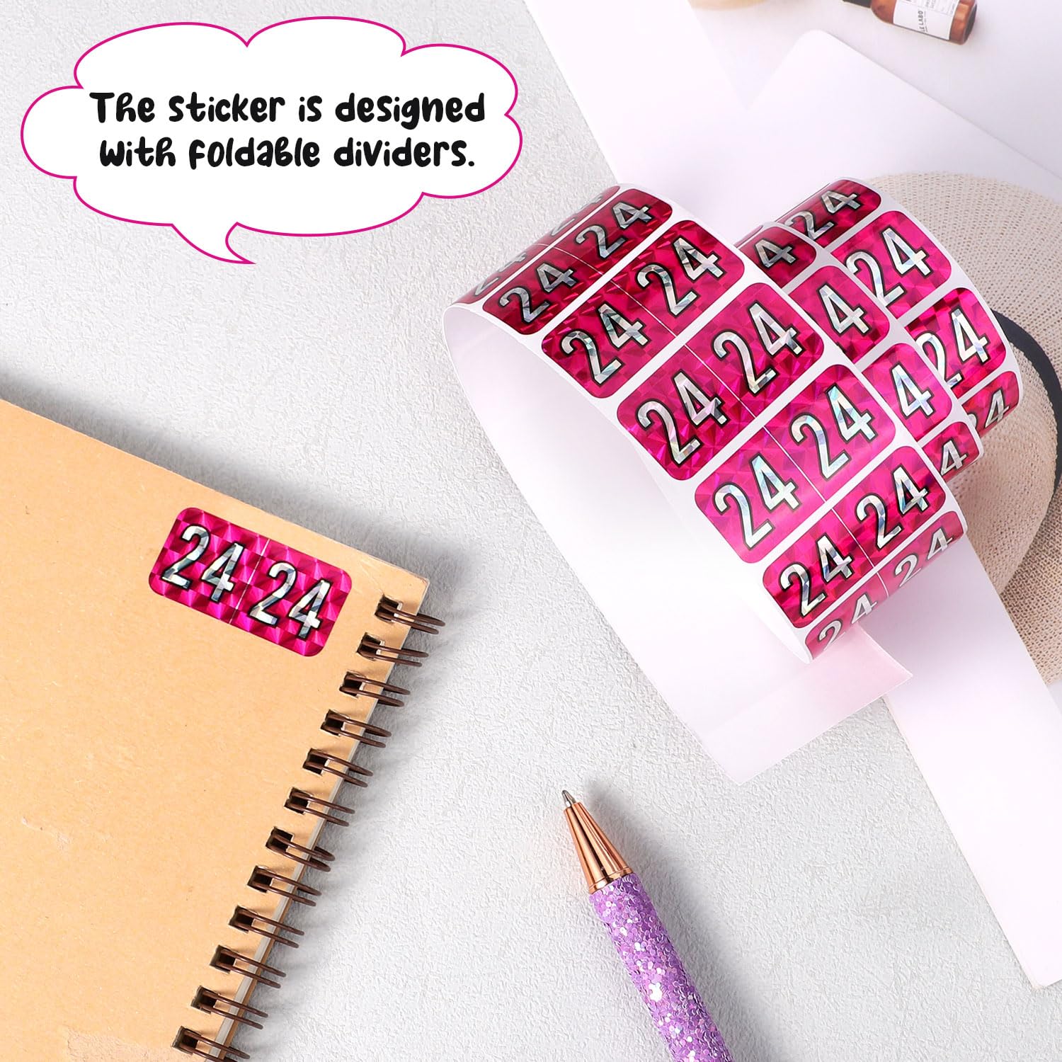 Snapklik.com : 500pcs 2024 Year Stickers, 3/4x1-1/2 Inch File Folder ...