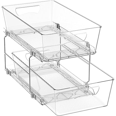 Amazon.com: Simple Houseware 2 Tier Basket Drawer Cabinet Pull-Out ...