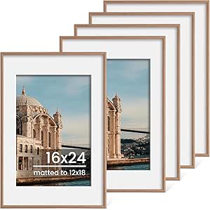 Amazon.com - FLYJOE 16x24 Picture Frame Set of 5, Display Pictures 12x18 with Mat or 16x24 ...